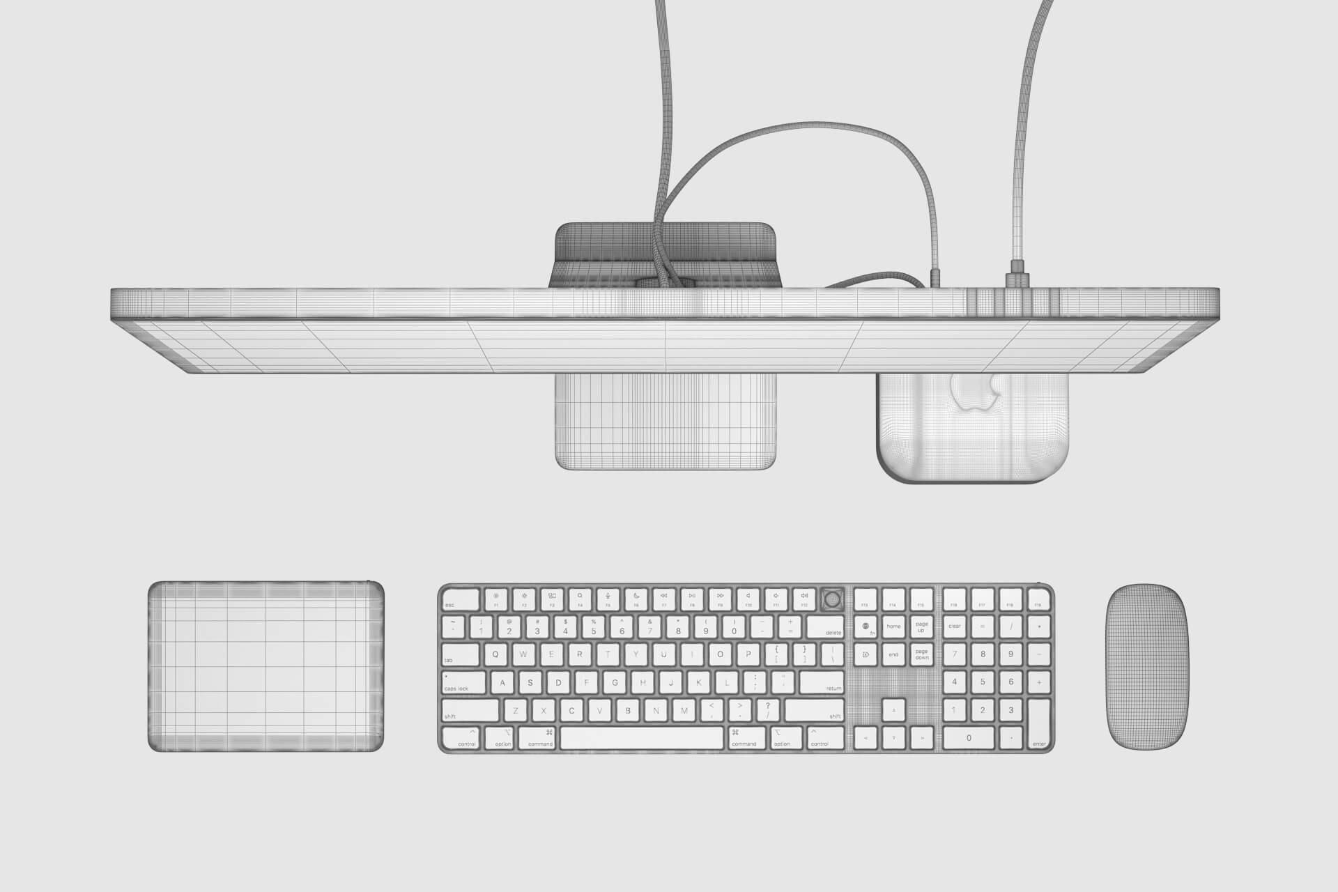 Apple Studio Display and Mac Mini M4 Full Set 2 - 3D Model by madMIX