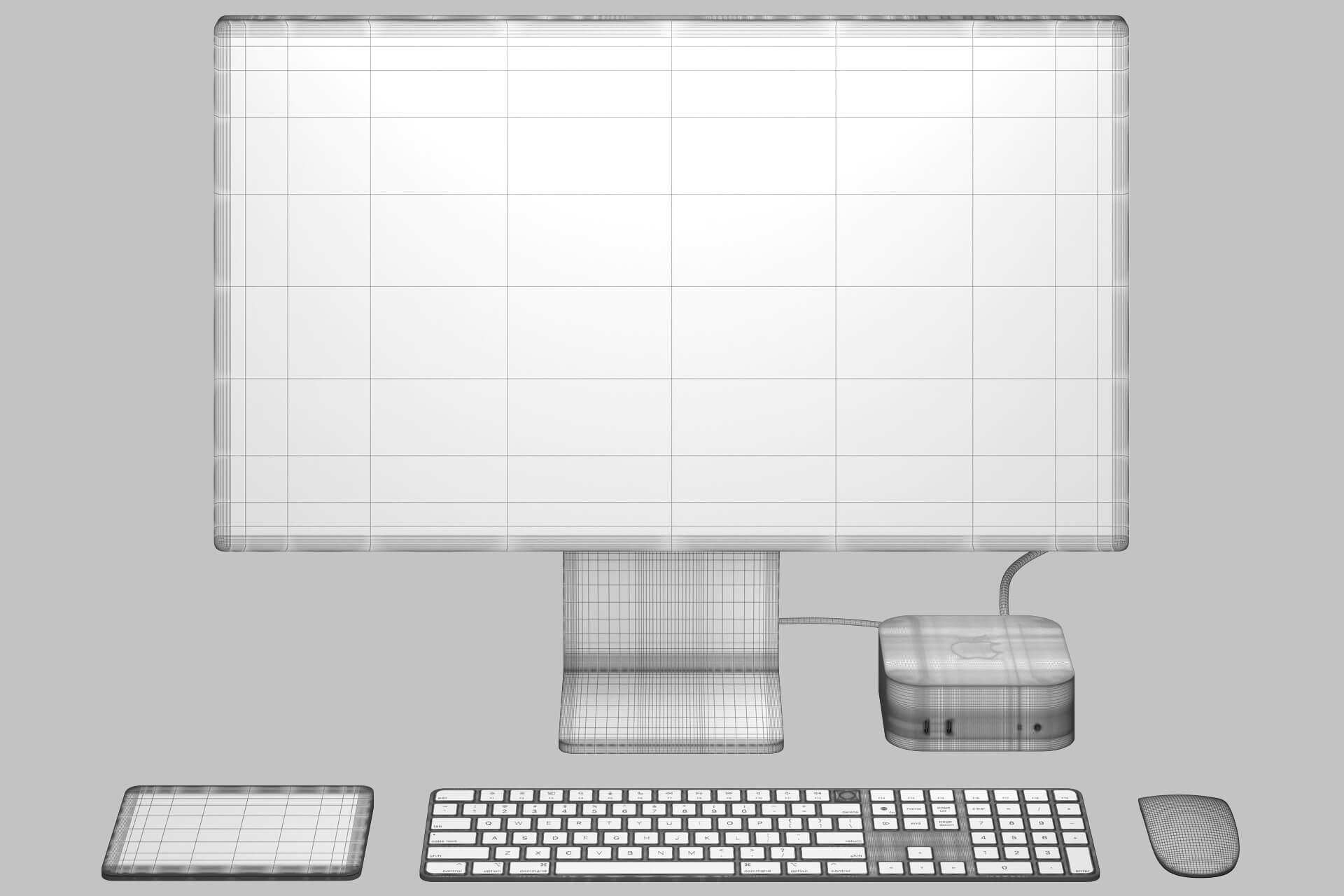 Apple Studio Display and Mac Mini M4 Full Set 2 - 3D Model by madMIX