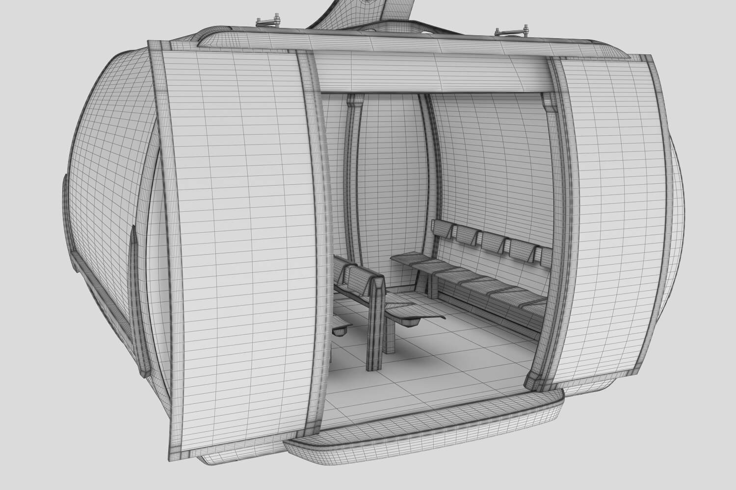 Cableway 3S Cabin CWA ATRIA - 3D Model by madMIX