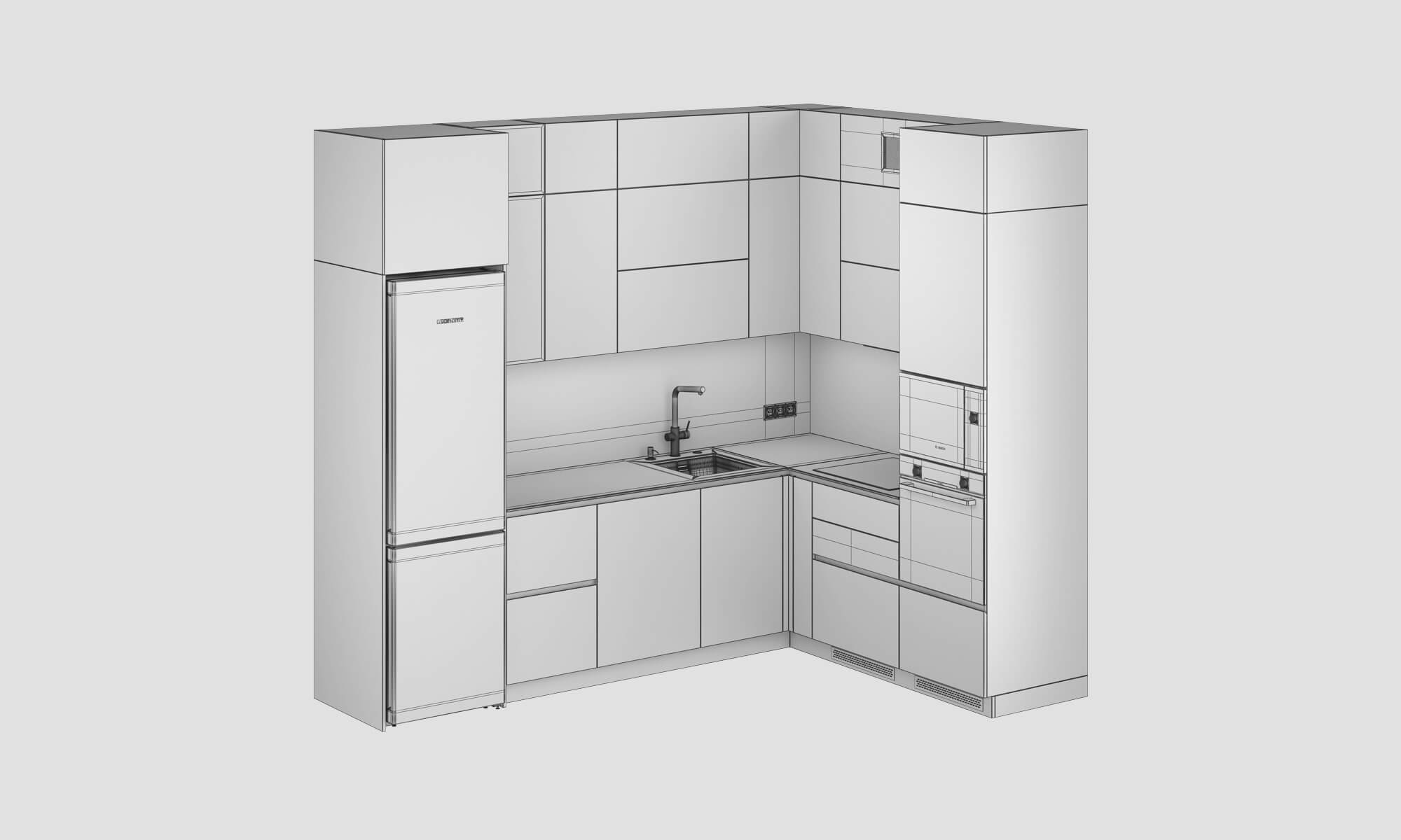 Kitchen Set 1 - 3D Model by madMIX