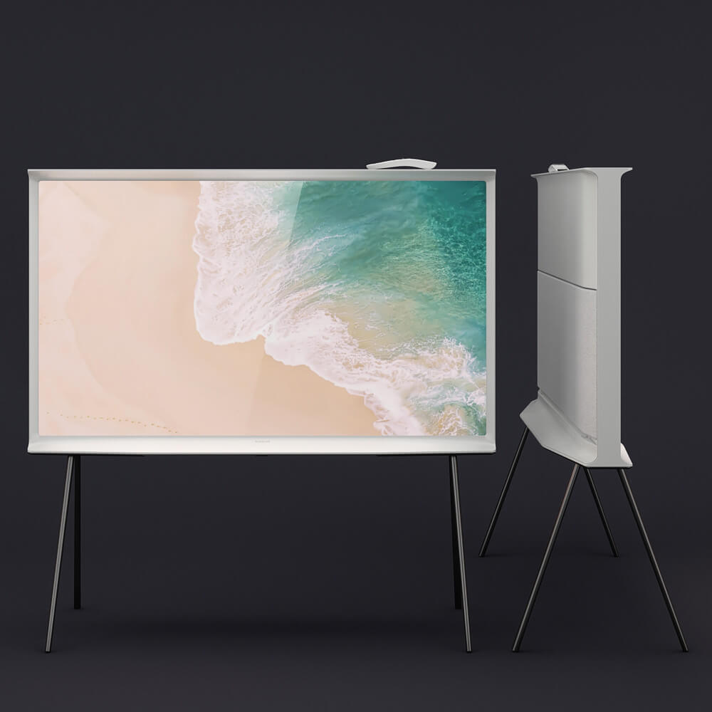 Samsung QLED The Serif TV Black and White - 3D Model by madMIX