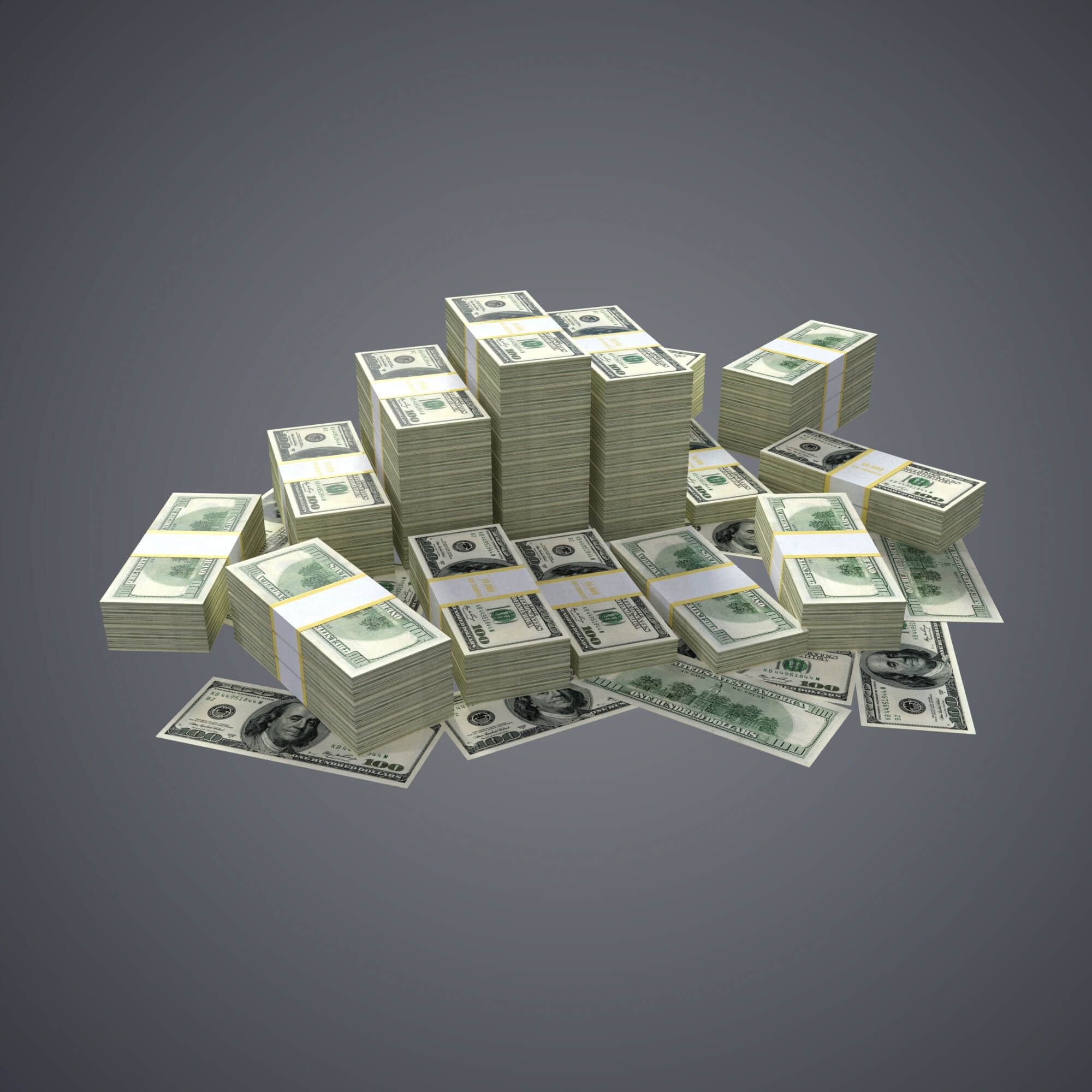 100 Dollar Bill Packs - 3D Model by Madson Studio