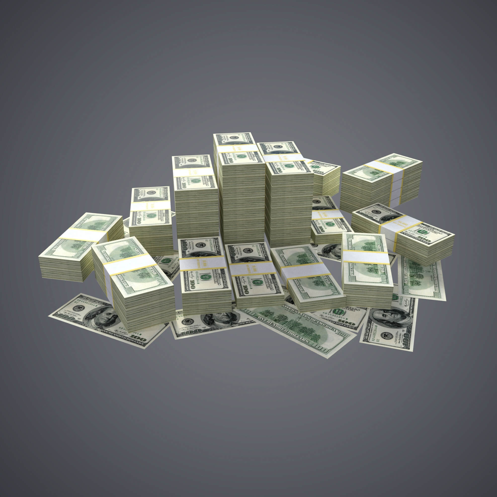 100 Dollar Bill Packs - 3D Model by Madson Studio
