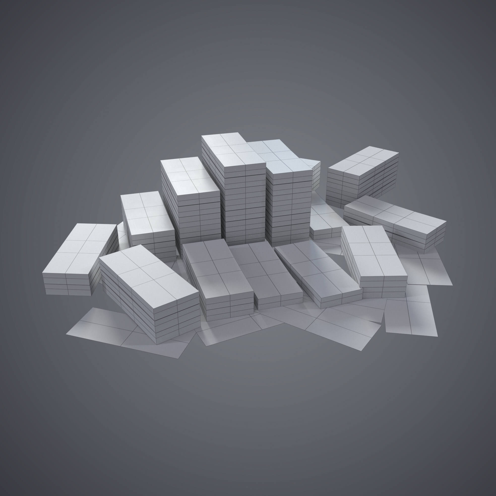 100 Dollar Bill Packs - 3D Model by Madson Studio