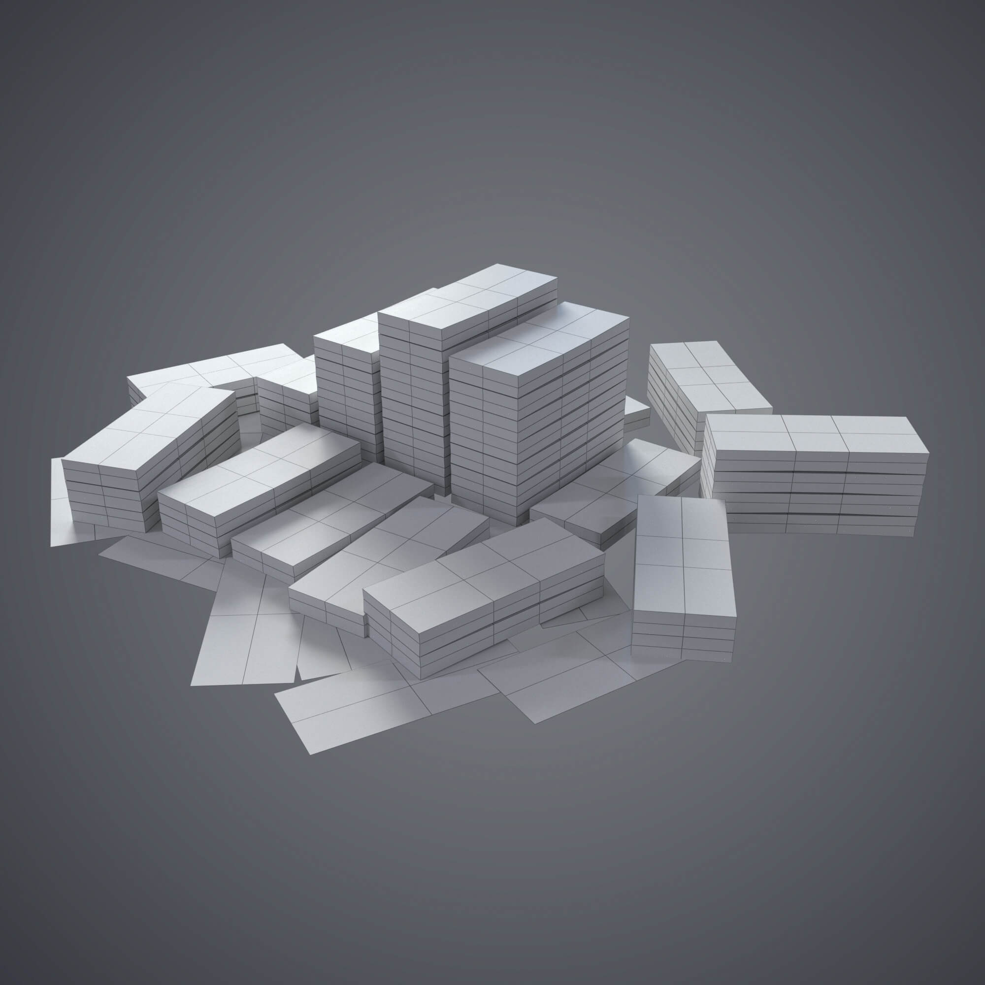 100 Dollar Bill Packs - 3D Model by Madson Studio