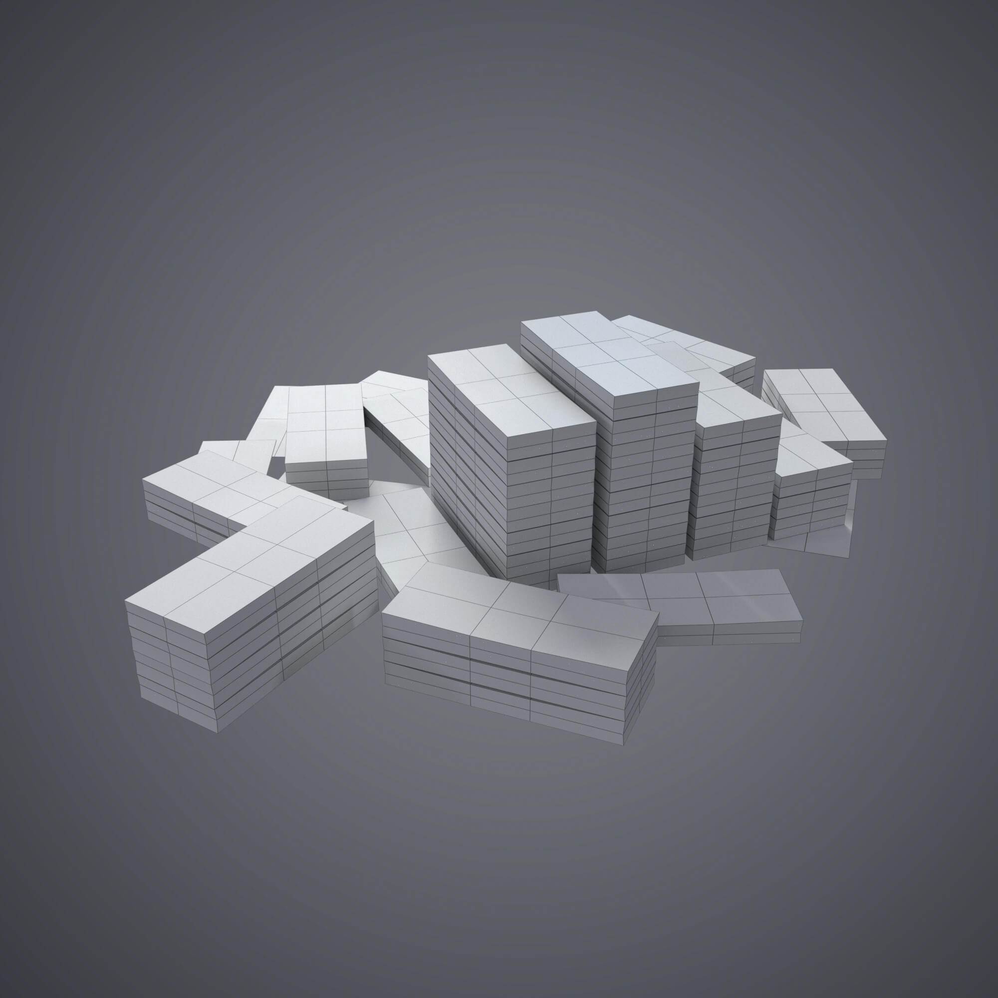 100 Dollar Bill Packs - 3D Model by Madson Studio