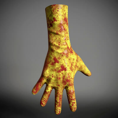 Bloody Yellow Gloves - 3D Model by Madson Studio