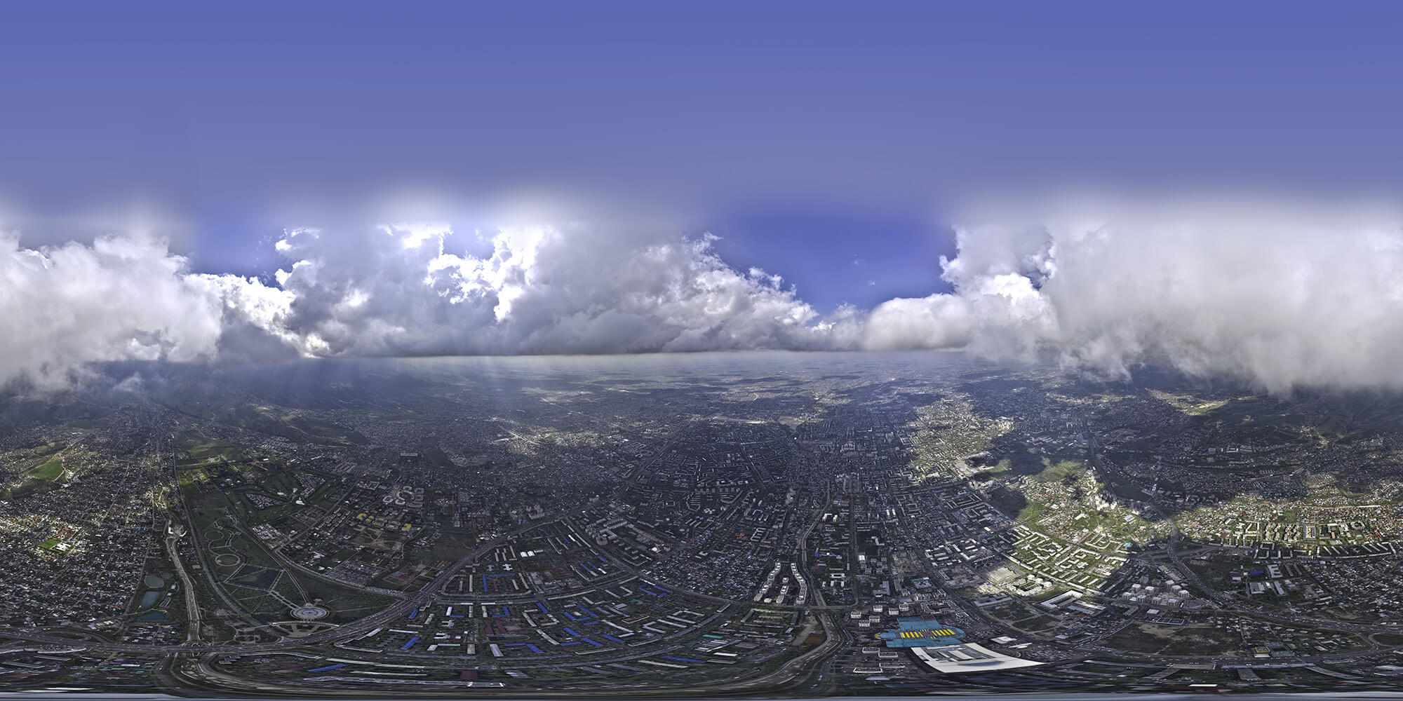 1600 Meters Above The City Aerial Survey HDRI Panorama - HDR Image by maga_av