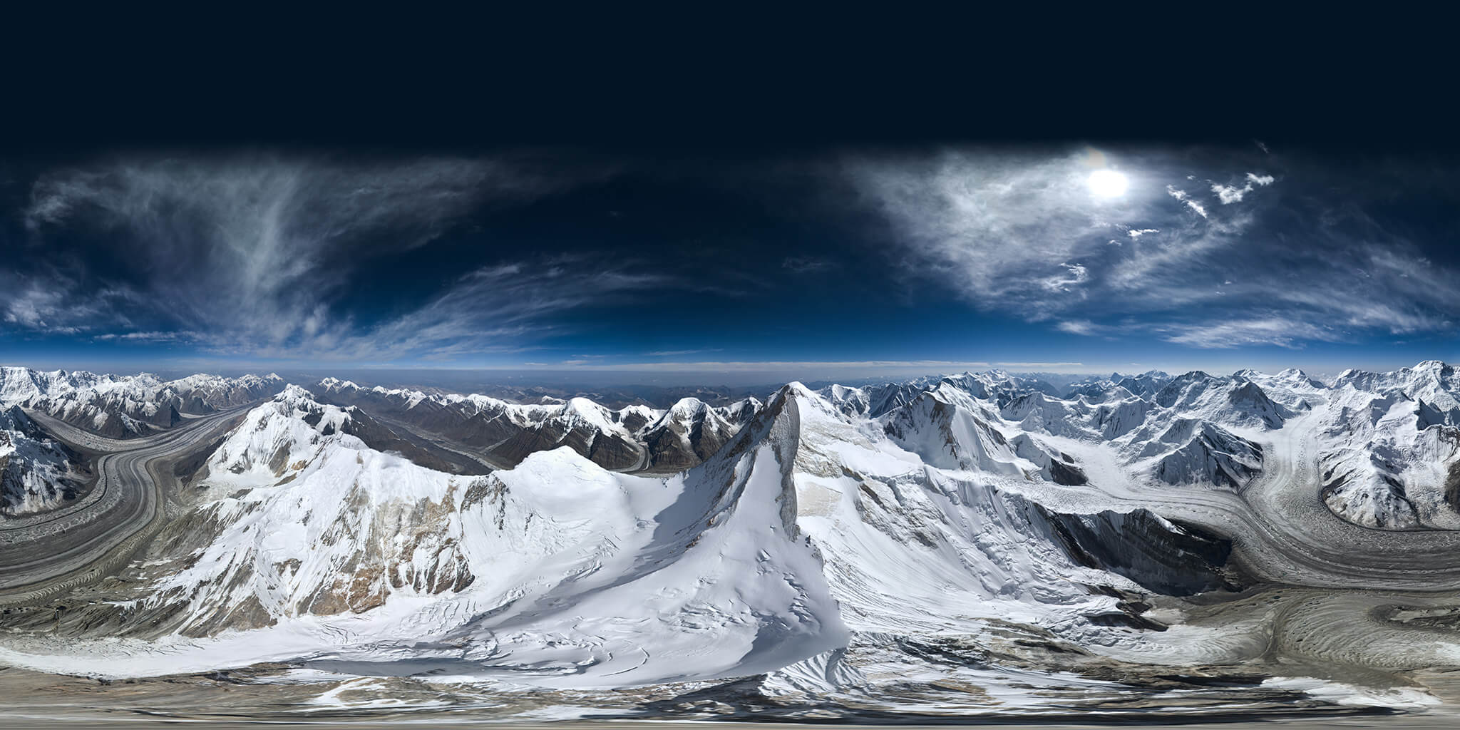 Khan Tengri Peak, Aerial Survey HDRI Panorama - HDR Image by maga_av