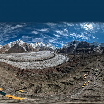 The Base Camp Southern Engilchek 01, Aerial Survey HDRI - HDR Image by ...