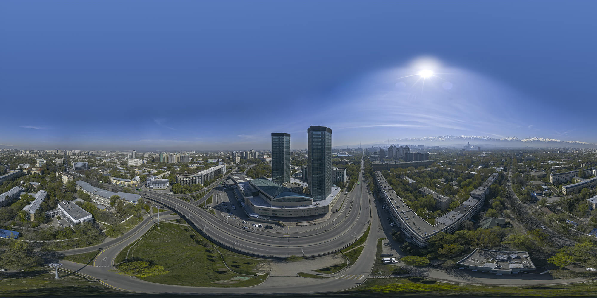 Towers in The City Aerial Survey HDRI Panorama - HDR Image by maga_av