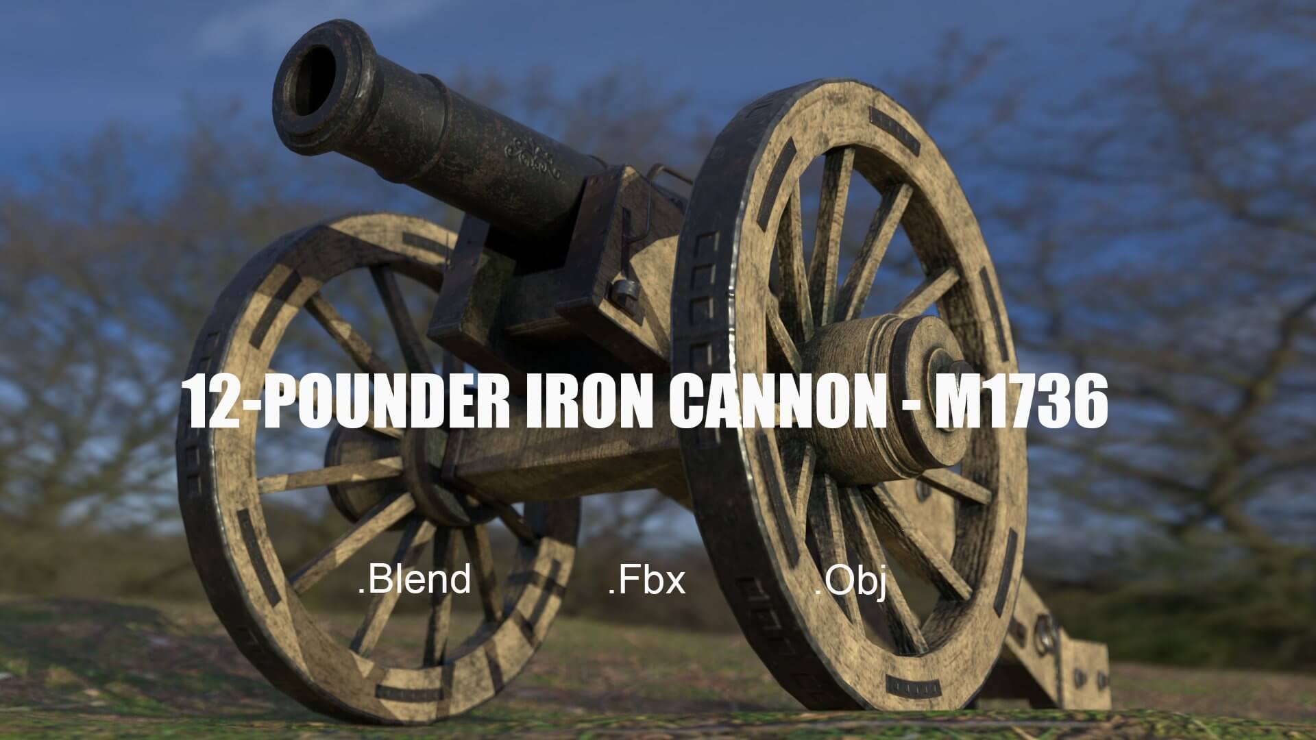 12 Pound Cannon Armstrong Design- M1736 Bundle by MagicCGIStudios
