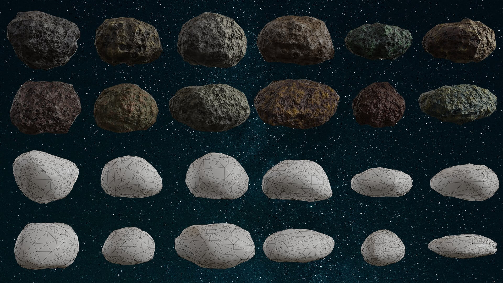 Asteroid Asset Pack - Free 3D Model by MagicCGIStudios