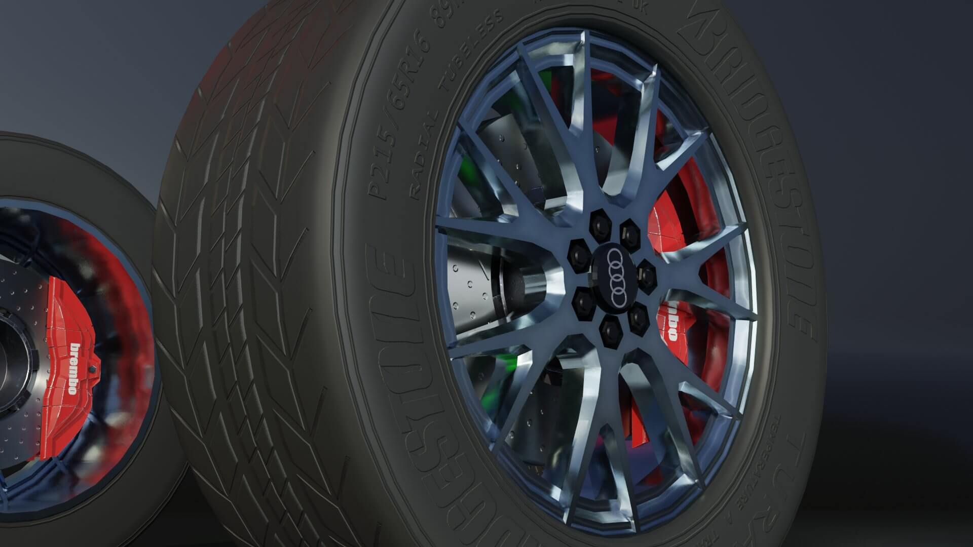 Audi Alloy Racing Wheels - Free 3D Model by MagicCGIStudios