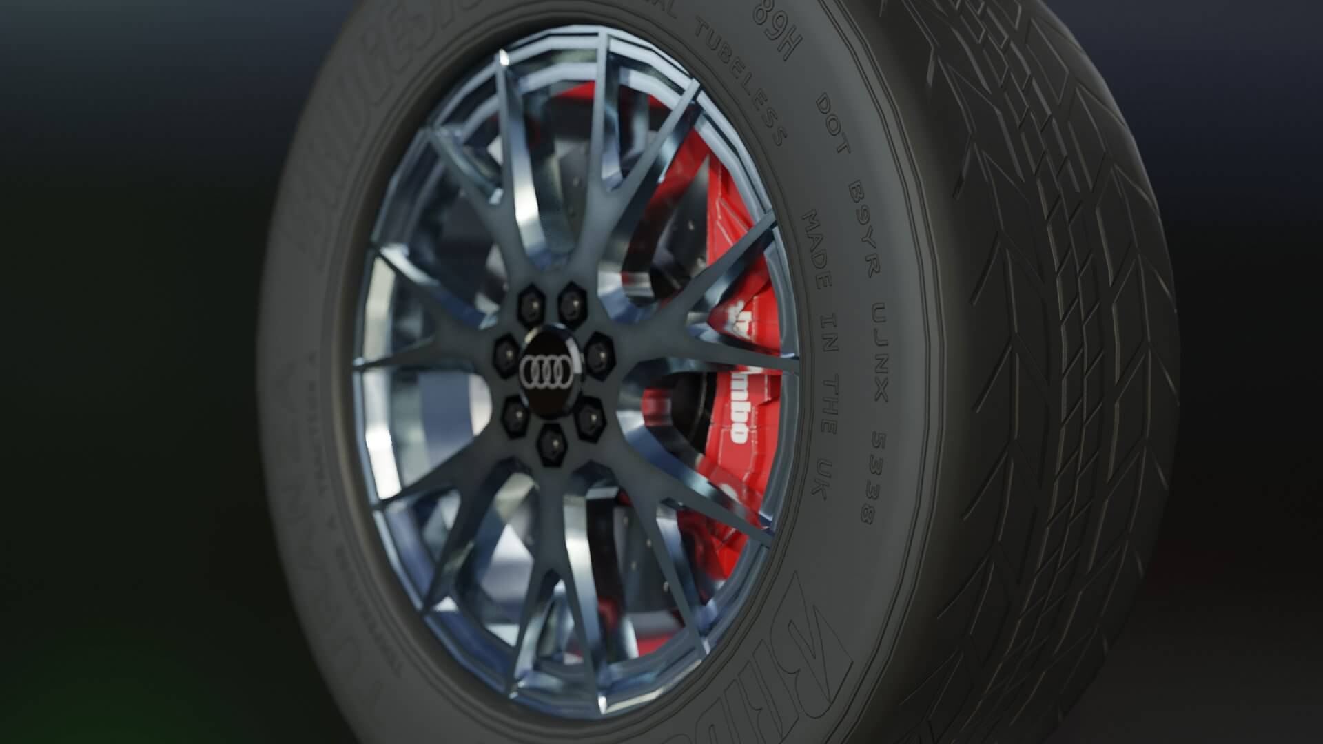 Audi Alloy Racing Wheels - Free 3D Model by MagicCGIStudios