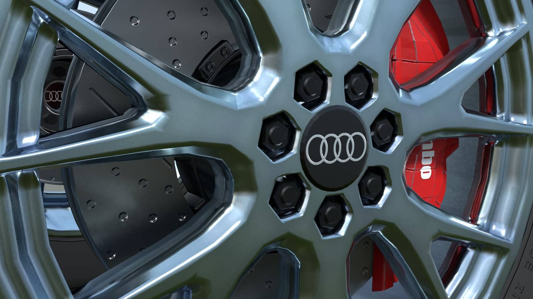 Audi Alloy Racing Wheels - Free 3D Model by MagicCGIStudios