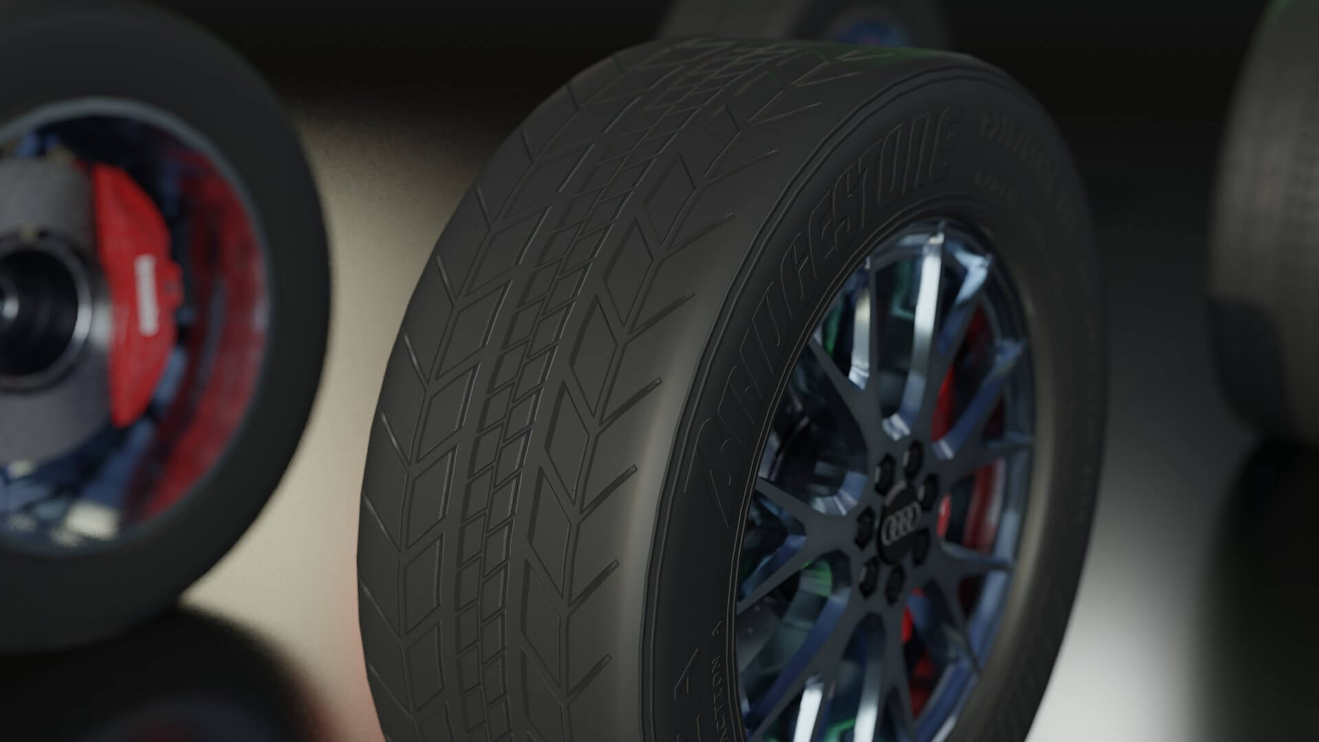 Audi Alloy Racing Wheels - Free 3D Model by MagicCGIStudios