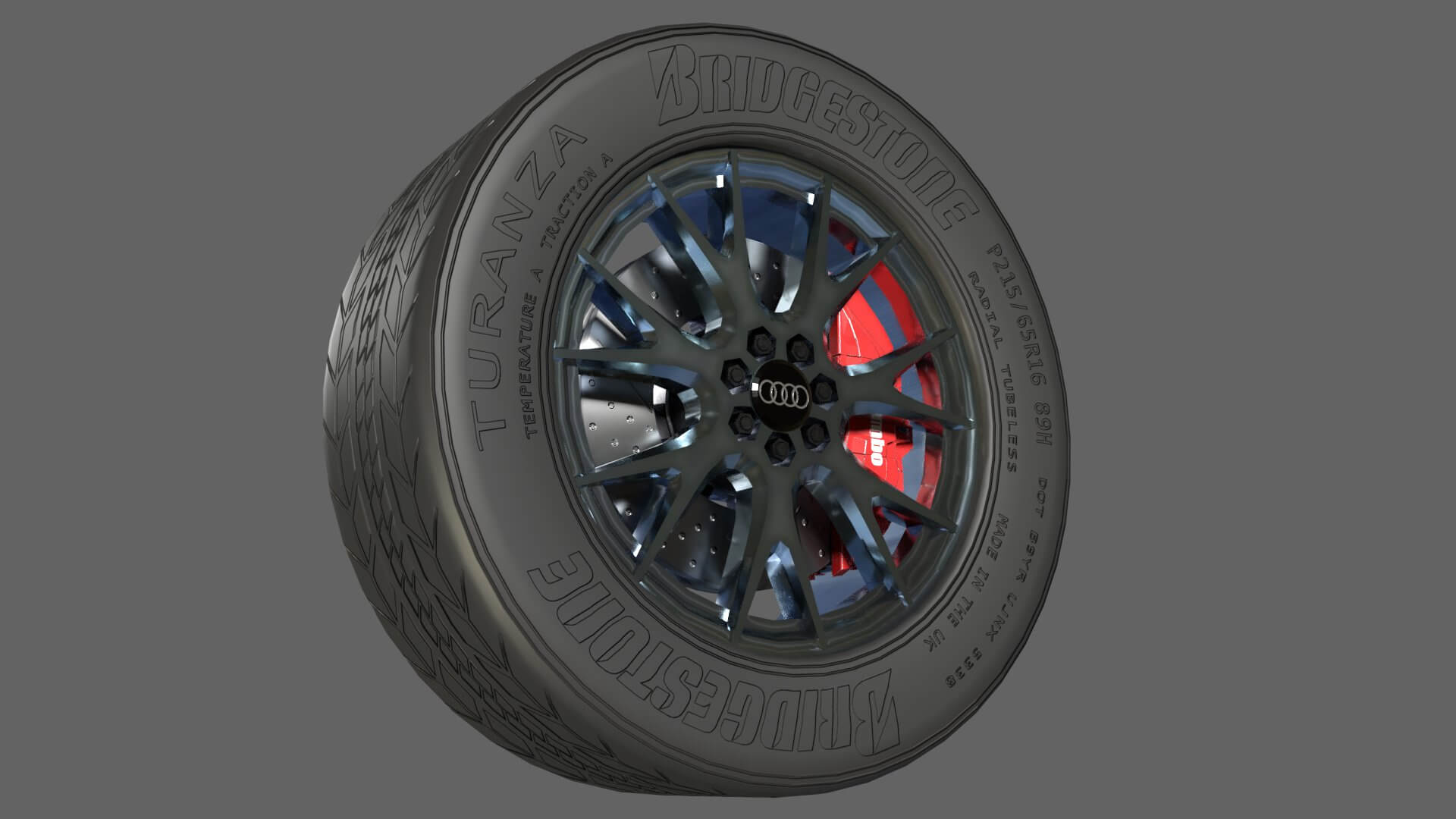Audi Alloy Racing Wheels - Free 3D Model by MagicCGIStudios