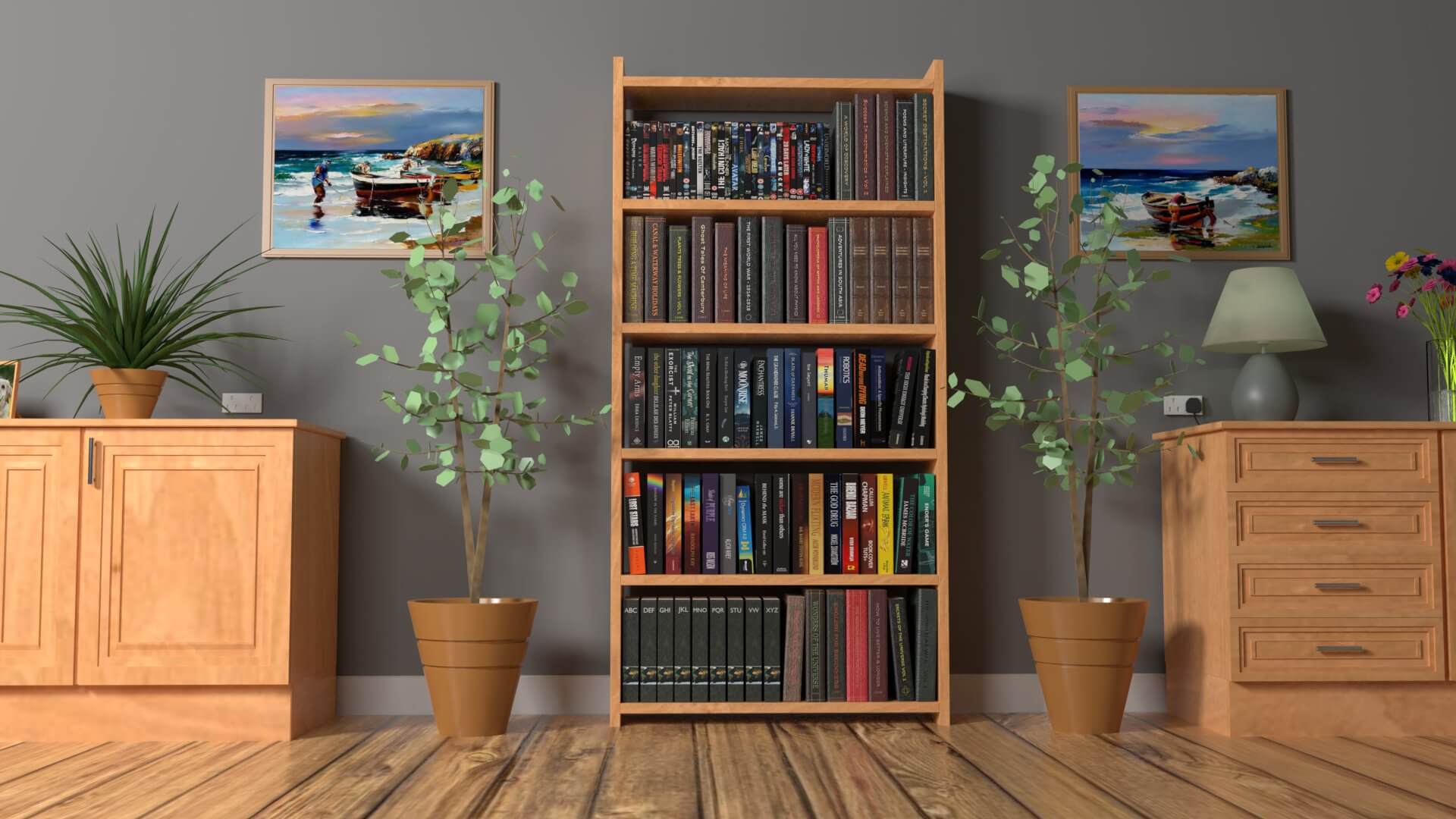 Interior Bookcase - 3D Model by MagicCGIStudios