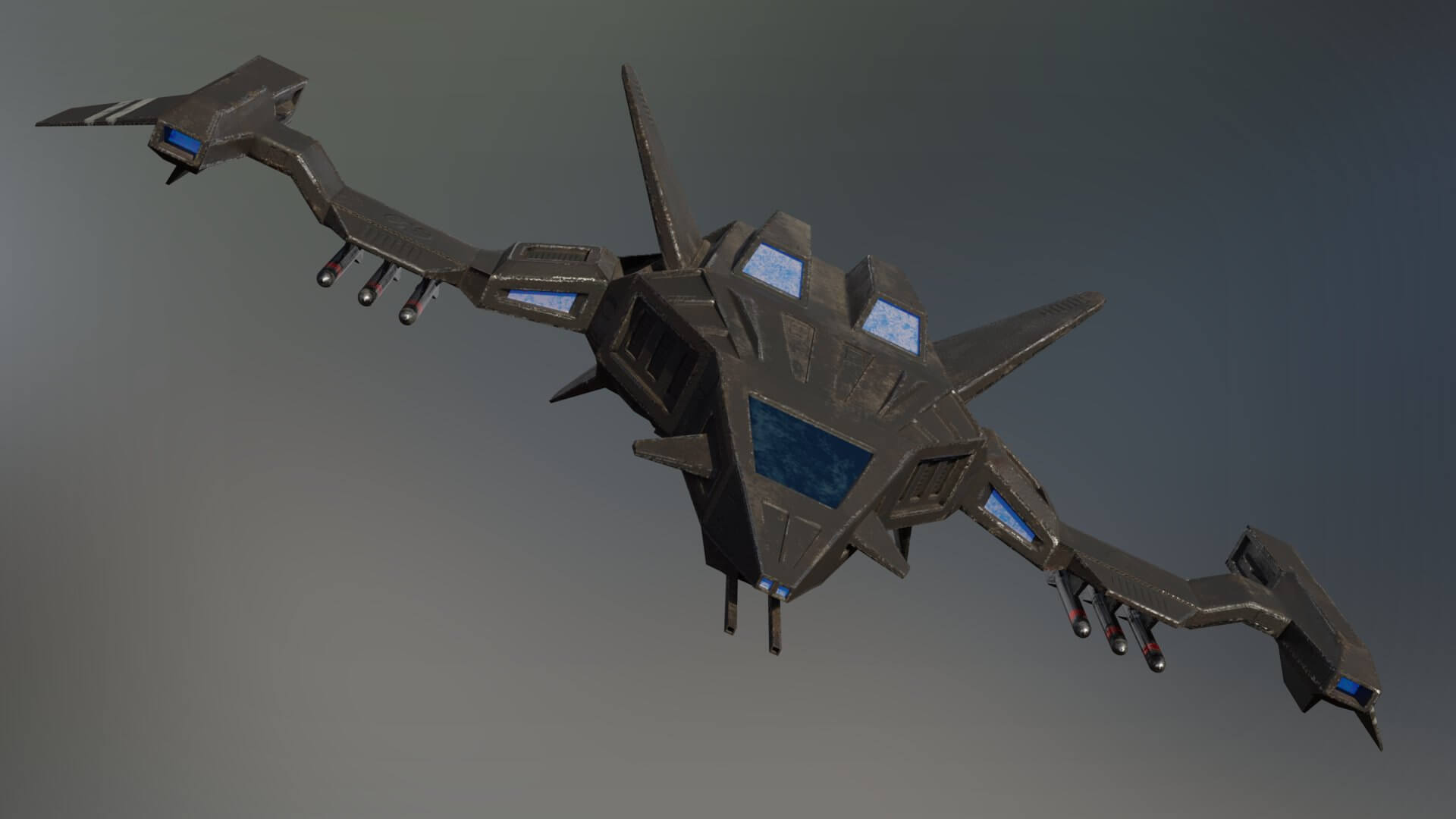 Fighter 02 - Asterius Free 3D Model by MagicCGIStudios