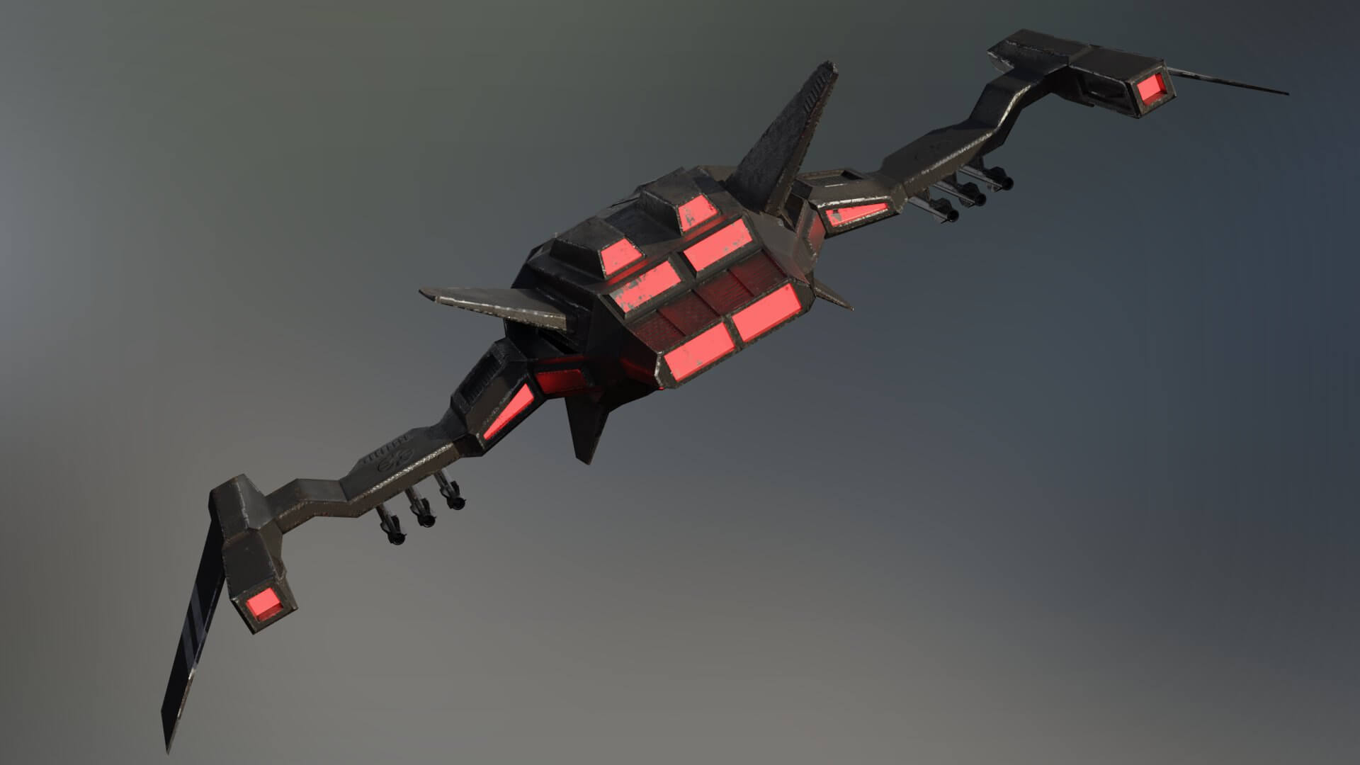 Fighter 02 - Asterius Free 3D Model by MagicCGIStudios