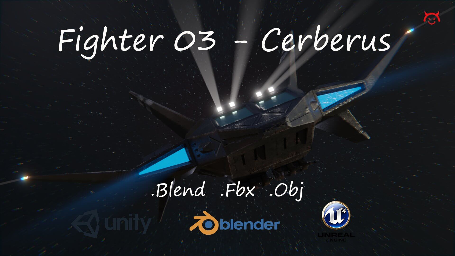 Fighter 03 - Cerberus Free 3D Model by MagicCGIStudios