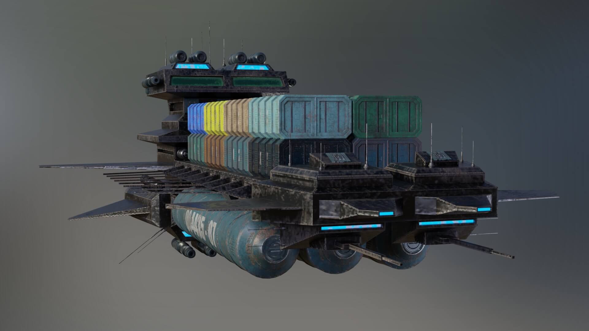 Freighter Arion Class Cargo Vessel - Free 3D Model by MagicCGIStudios