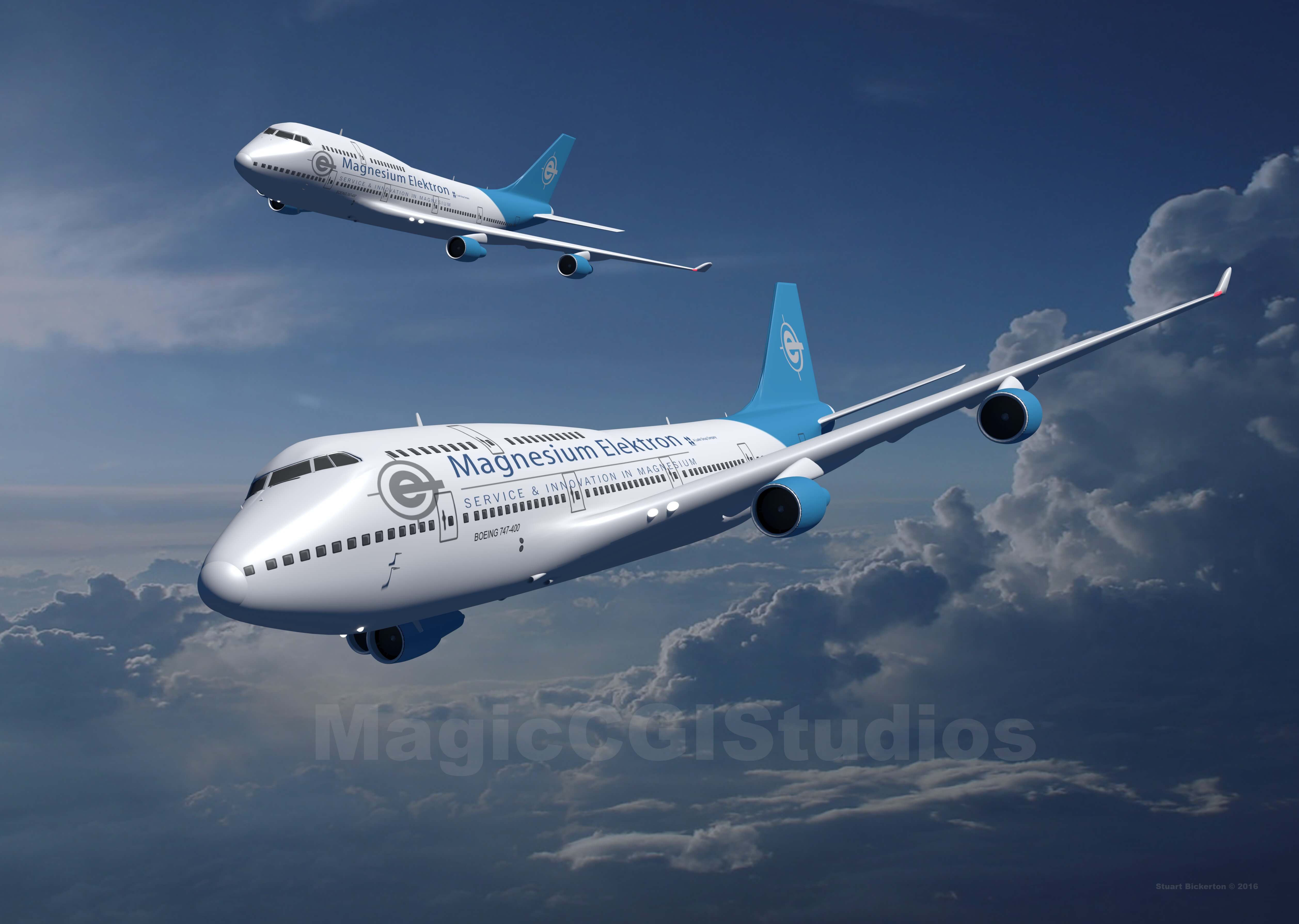 Boeing 747 -400 3D Render, Digital Art by MagicCGIStudios