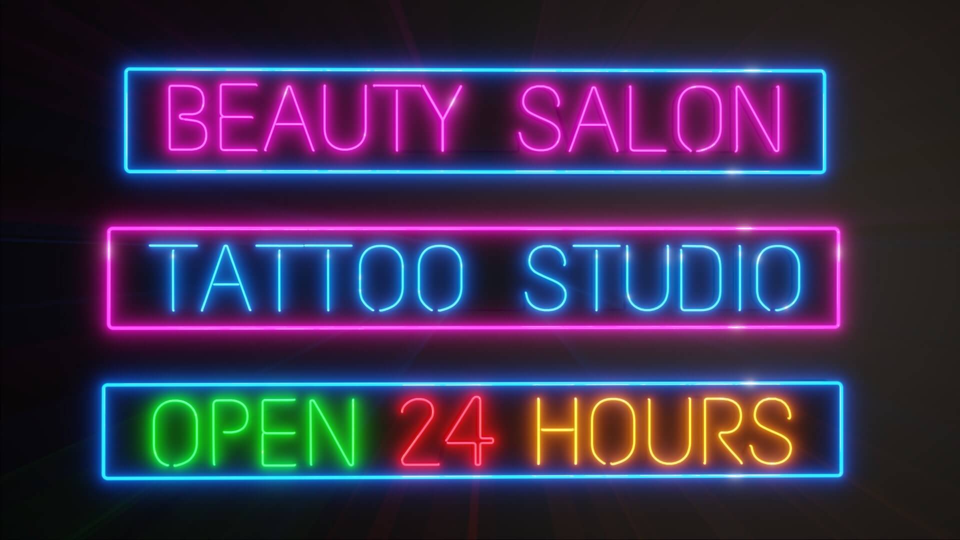 Glow! - Neon Sign Asset Pack Free 3D Model by MagicCGIStudios