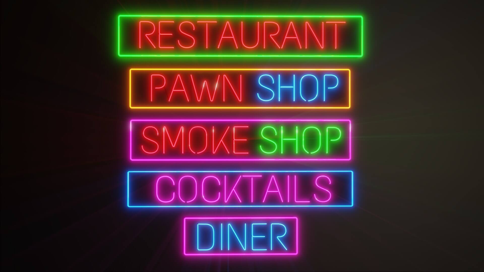 Glow! - Neon Sign Asset Pack Free 3D Model by MagicCGIStudios