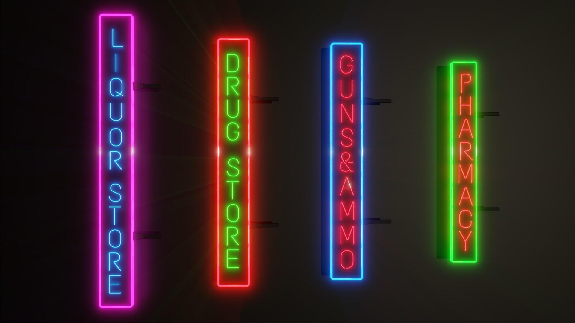 Glow! - Neon Sign Asset Pack Free 3D Model by MagicCGIStudios