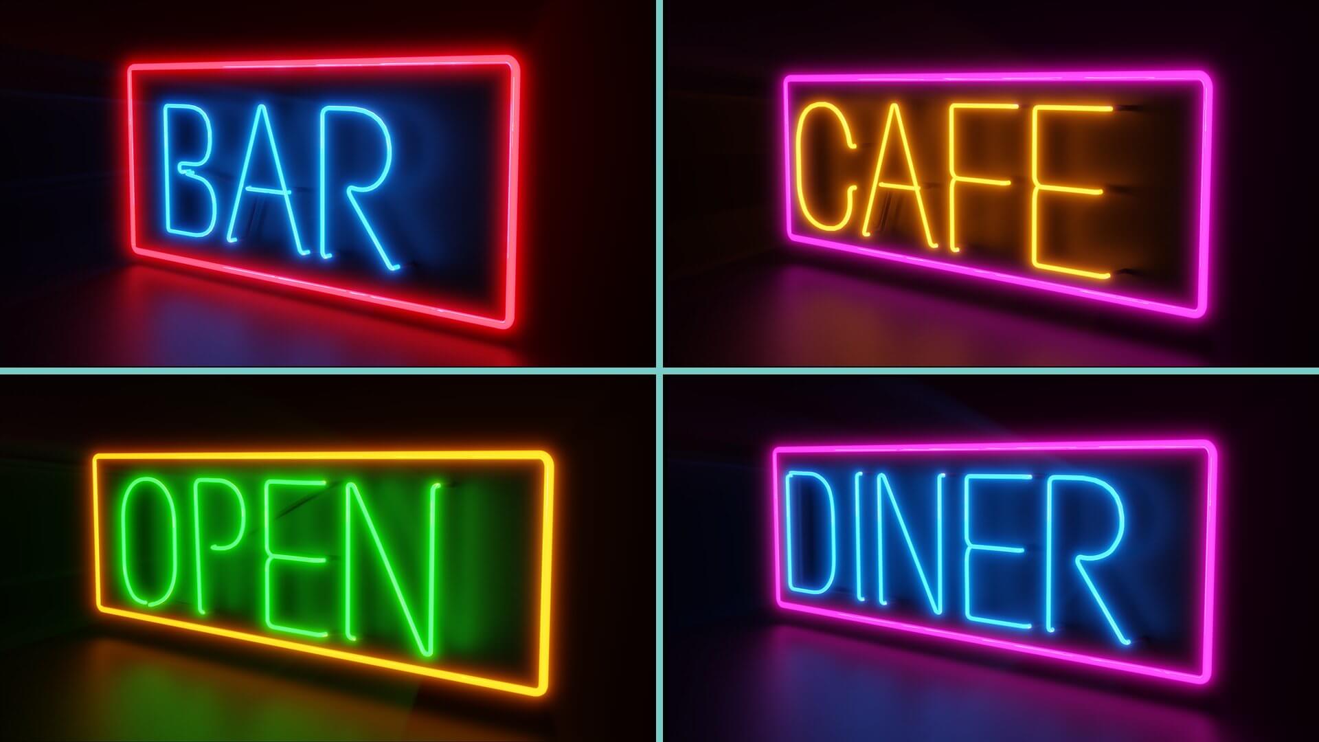 Glow! - Neon Sign Asset Pack Free 3D Model by MagicCGIStudios