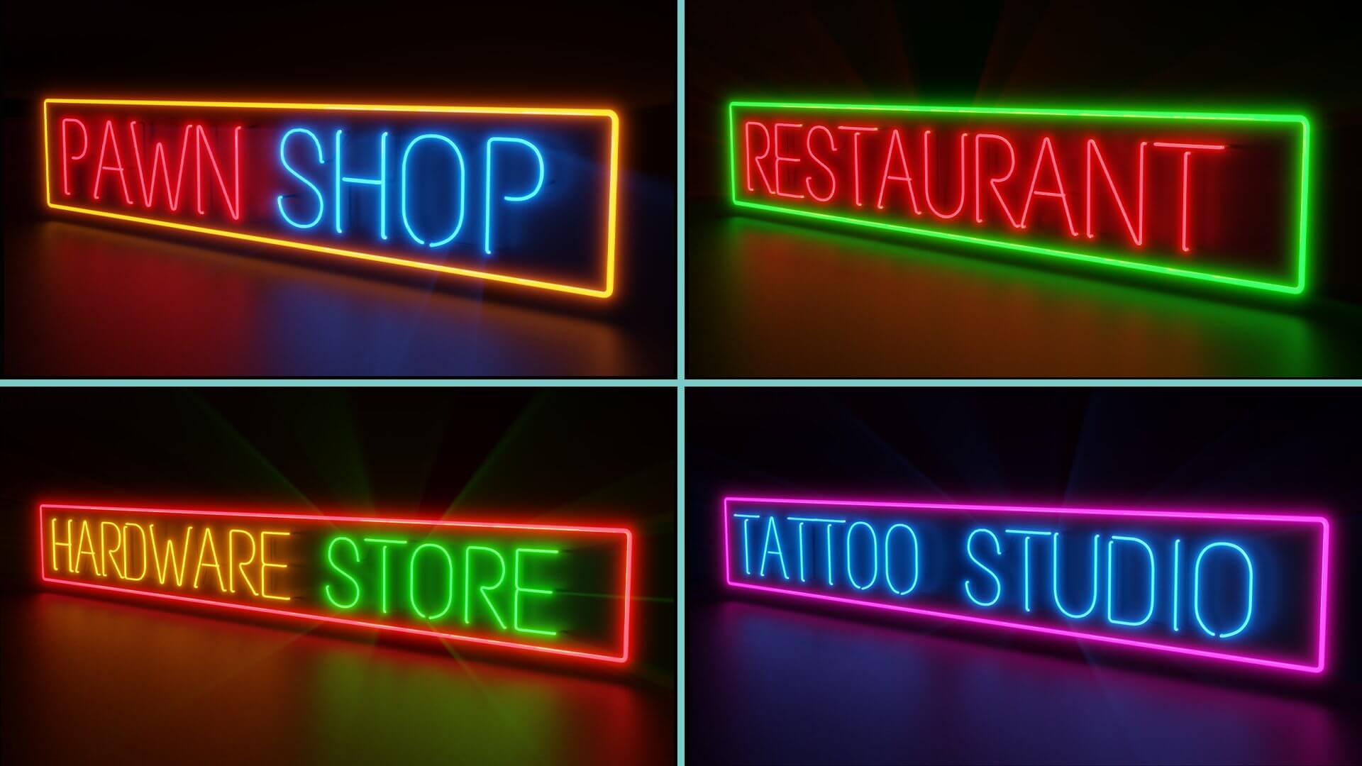Glow! - Neon Sign Asset Pack Free 3D Model by MagicCGIStudios