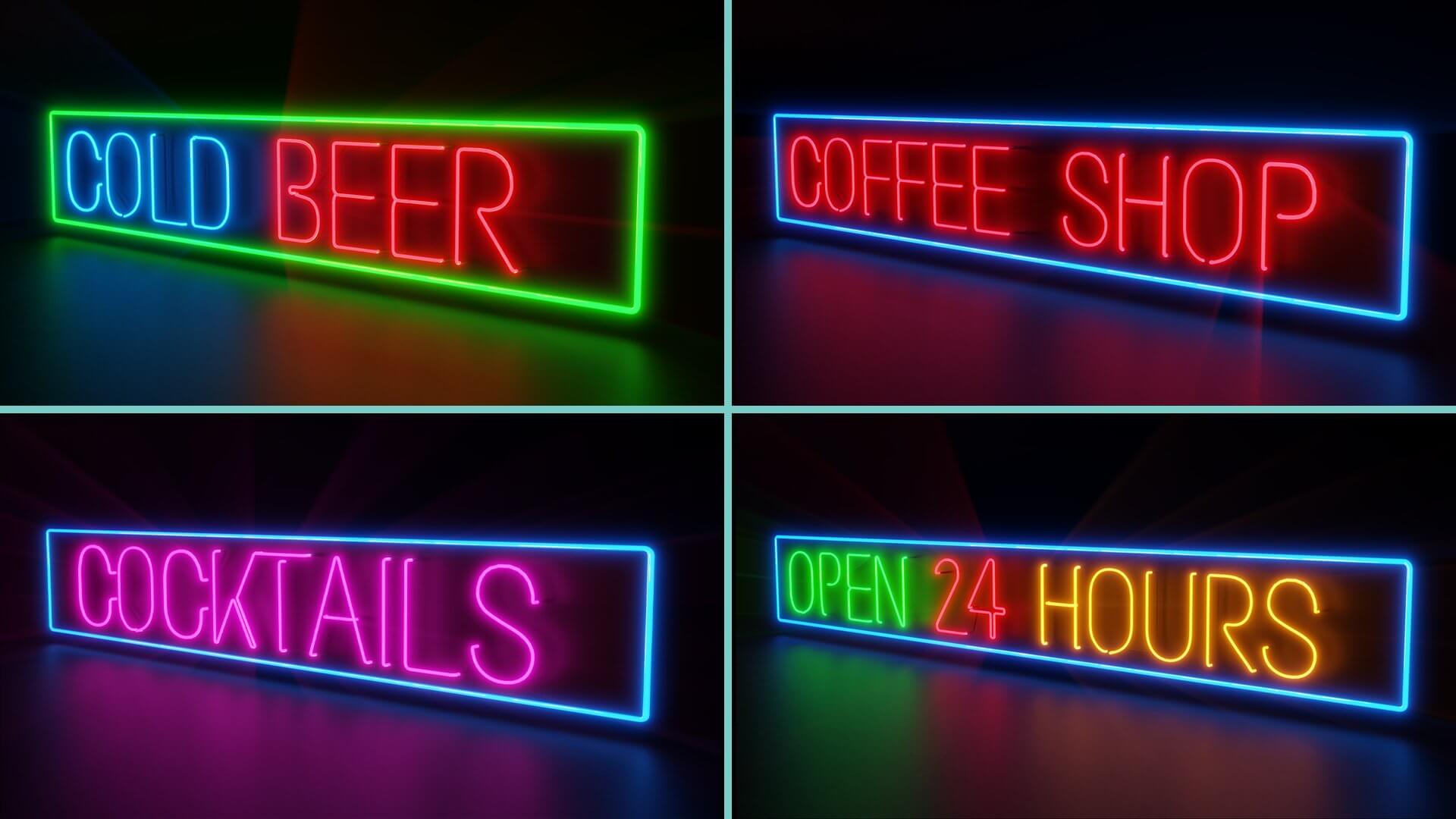 Glow! - Neon Sign Asset Pack Free 3D Model by MagicCGIStudios