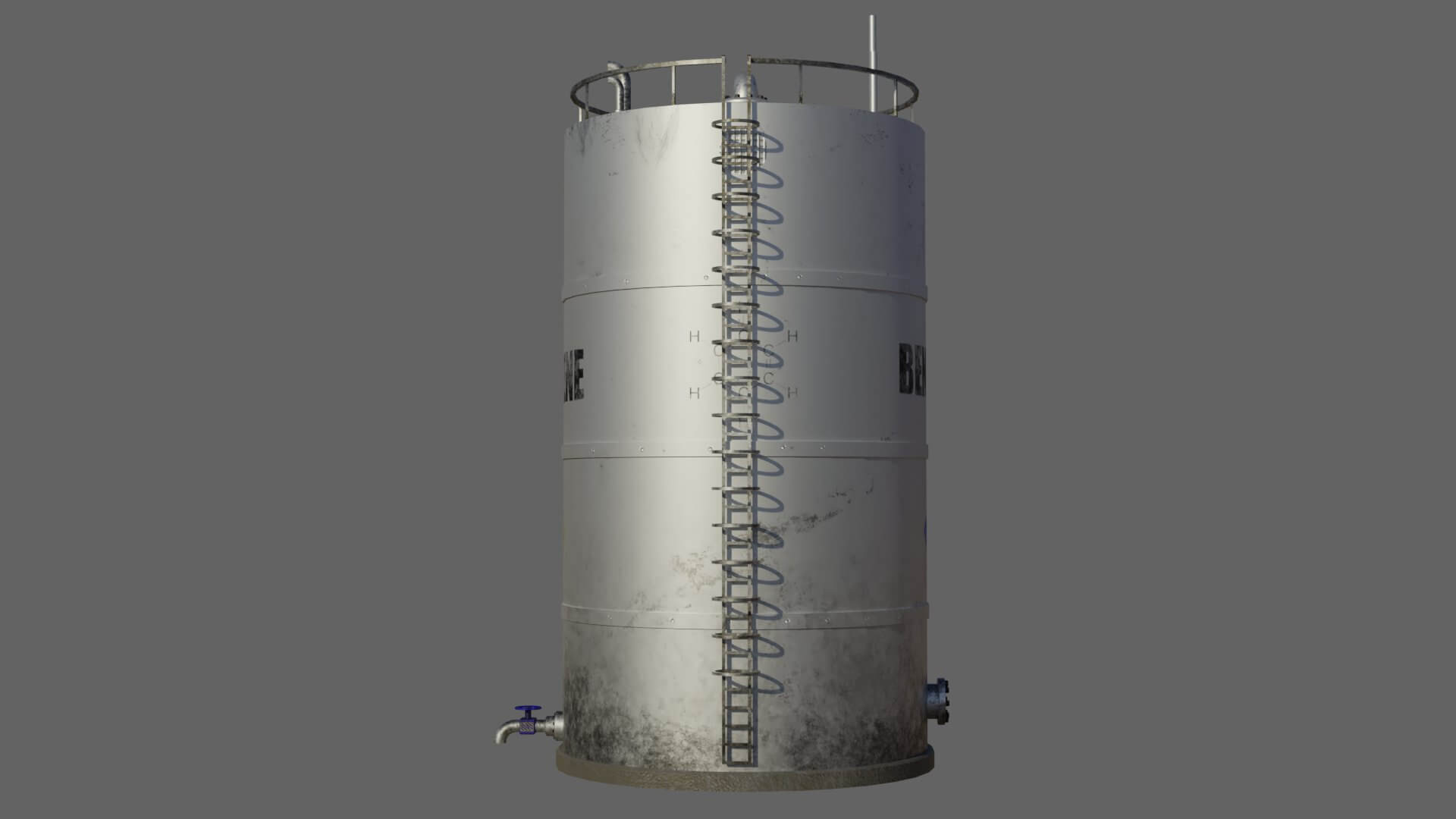 Industrial Benzene Storage Tank - Free 3D Model by MagicCGIStudios
