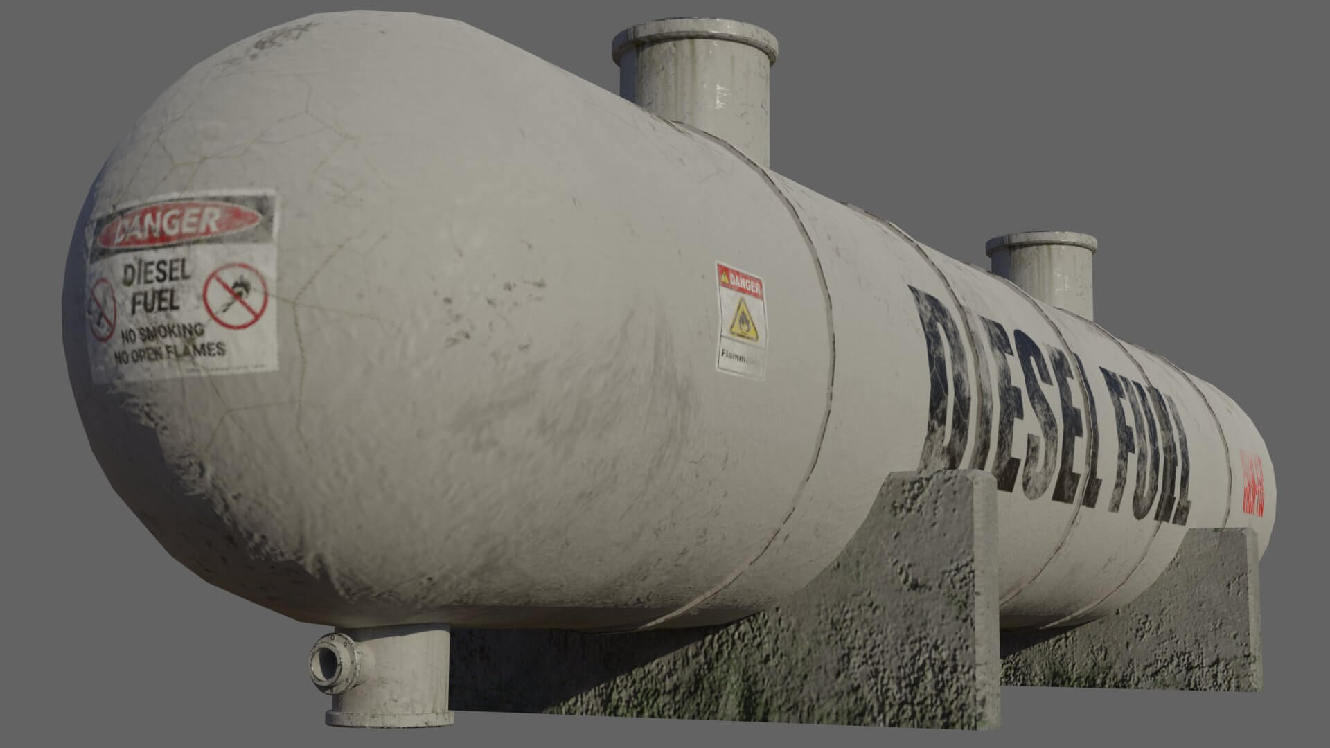 Industrial Diesel Fuel Storage Tank - Free 3D Model by MagicCGIStudios