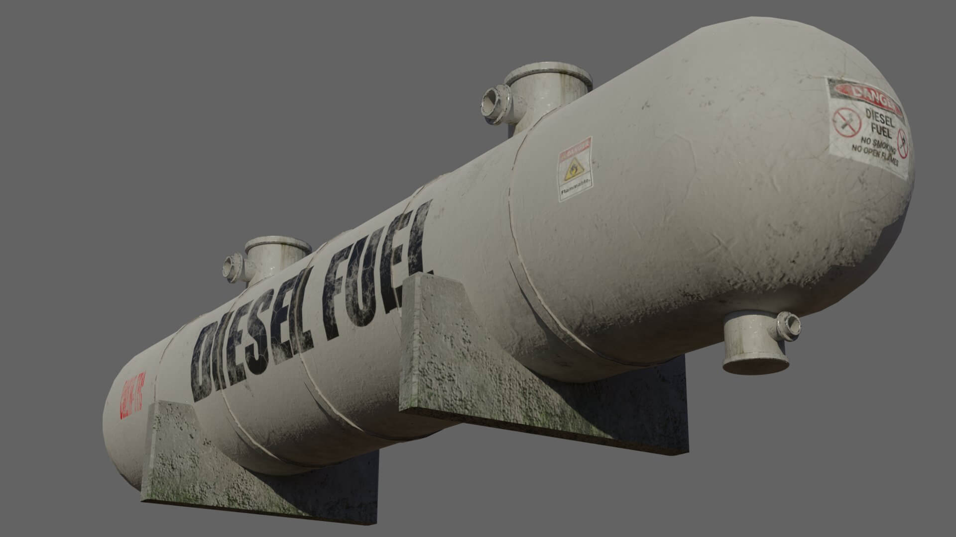Industrial Diesel Fuel Storage Tank - Free 3D Model by MagicCGIStudios