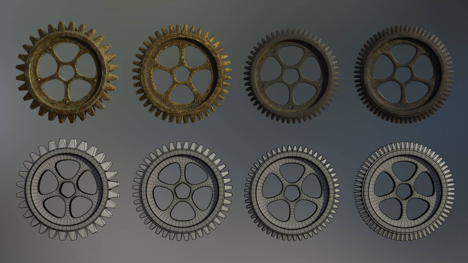 Industrial Gear Set 02 - Free 3D Model by MagicCGIStudios