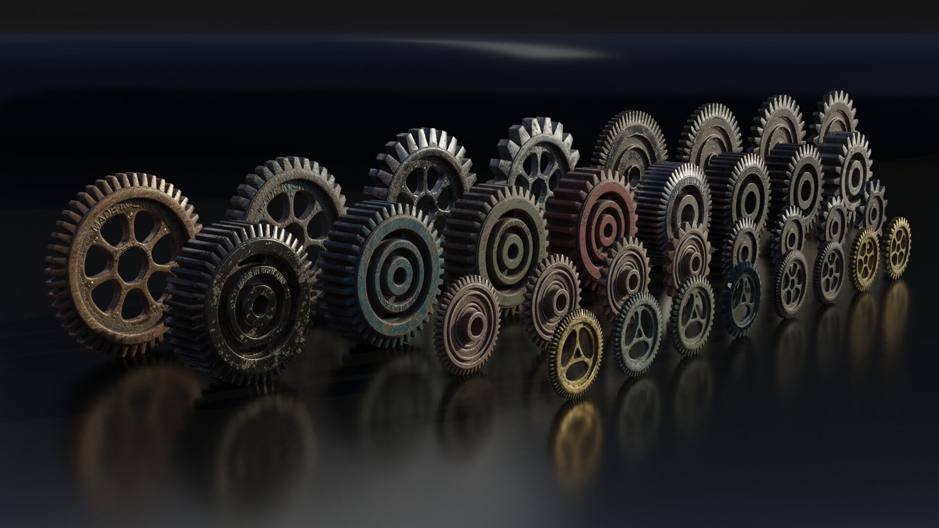 Industrial Gears Asset Pack - Free 3D Model by MagicCGIStudios