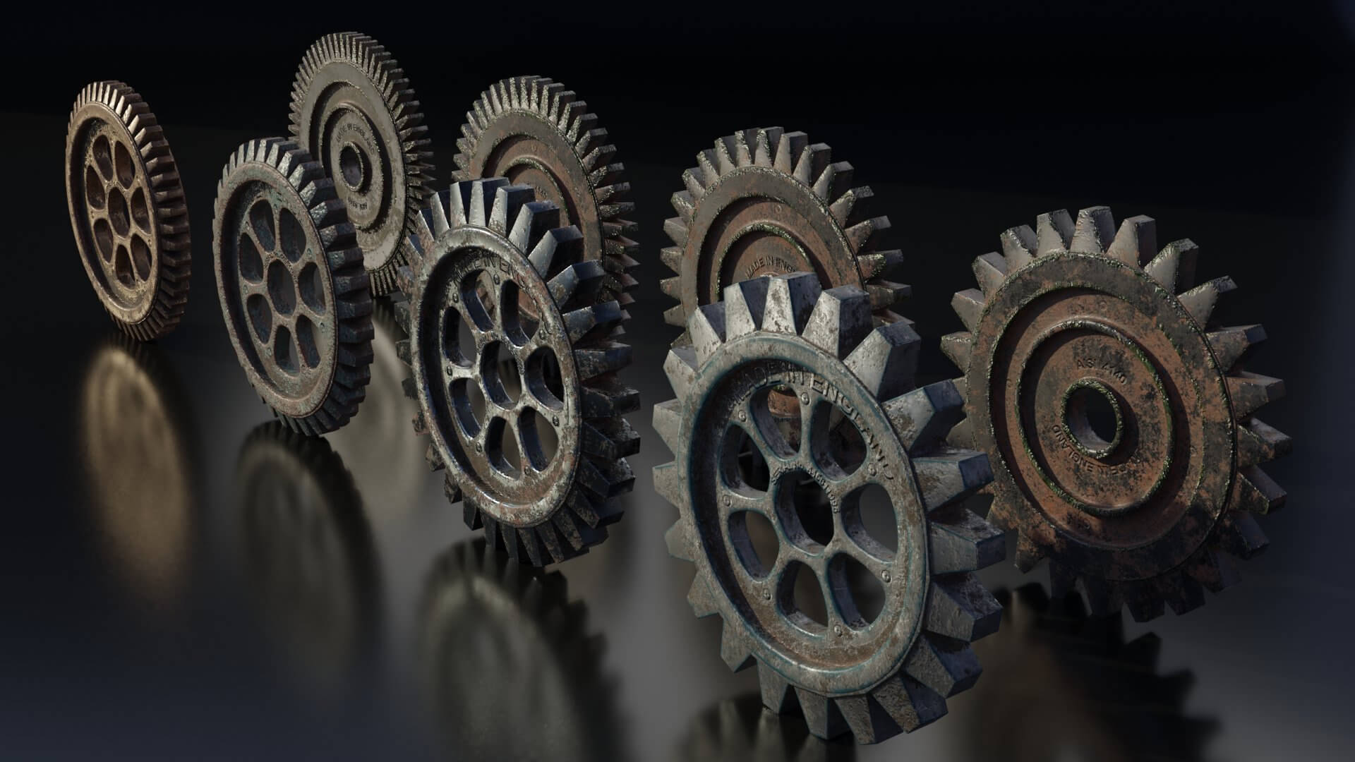 Industrial Gears Asset Pack - Free 3D Model by MagicCGIStudios