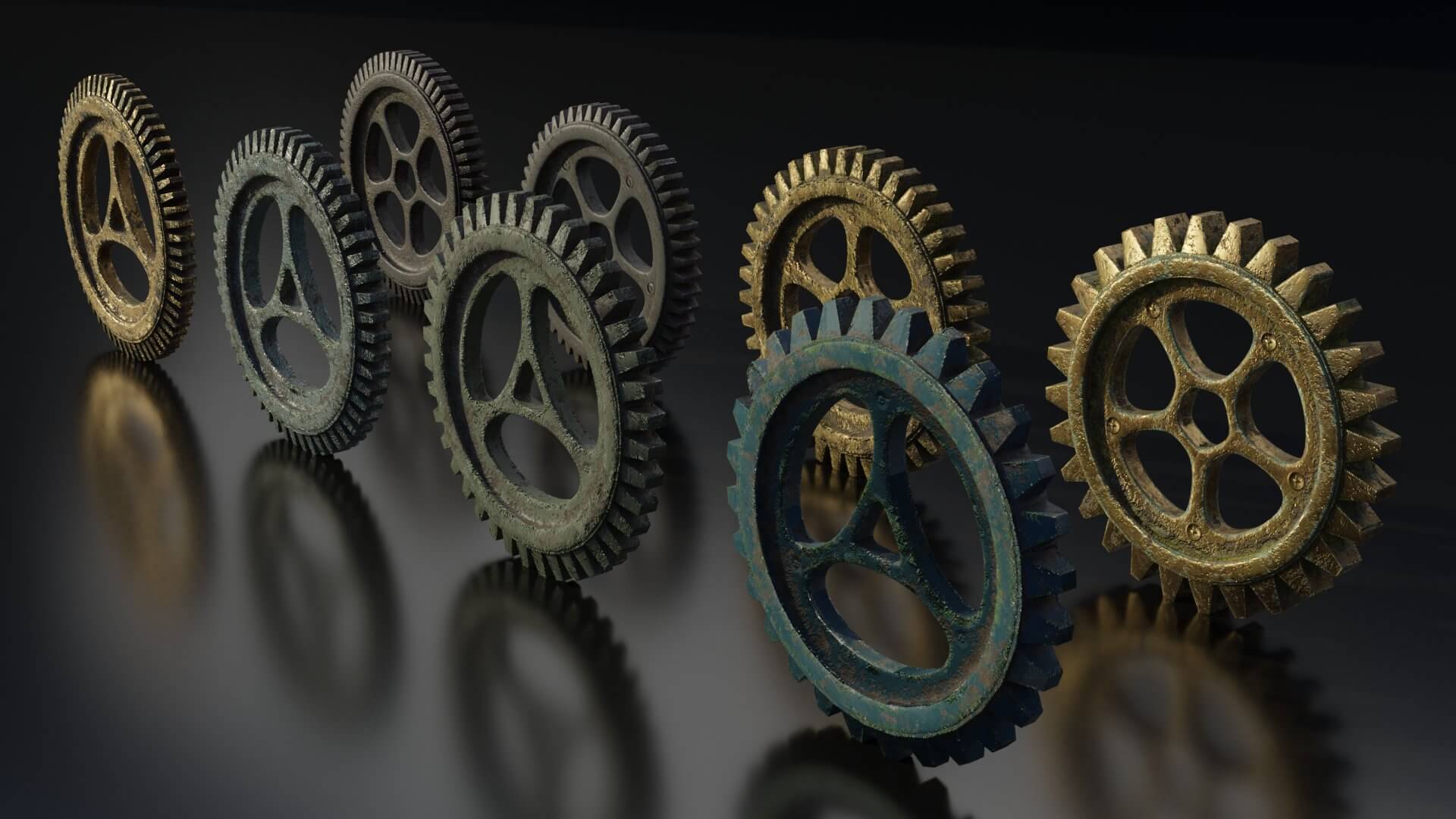 Industrial Gears Asset Pack - Free 3D Model by MagicCGIStudios
