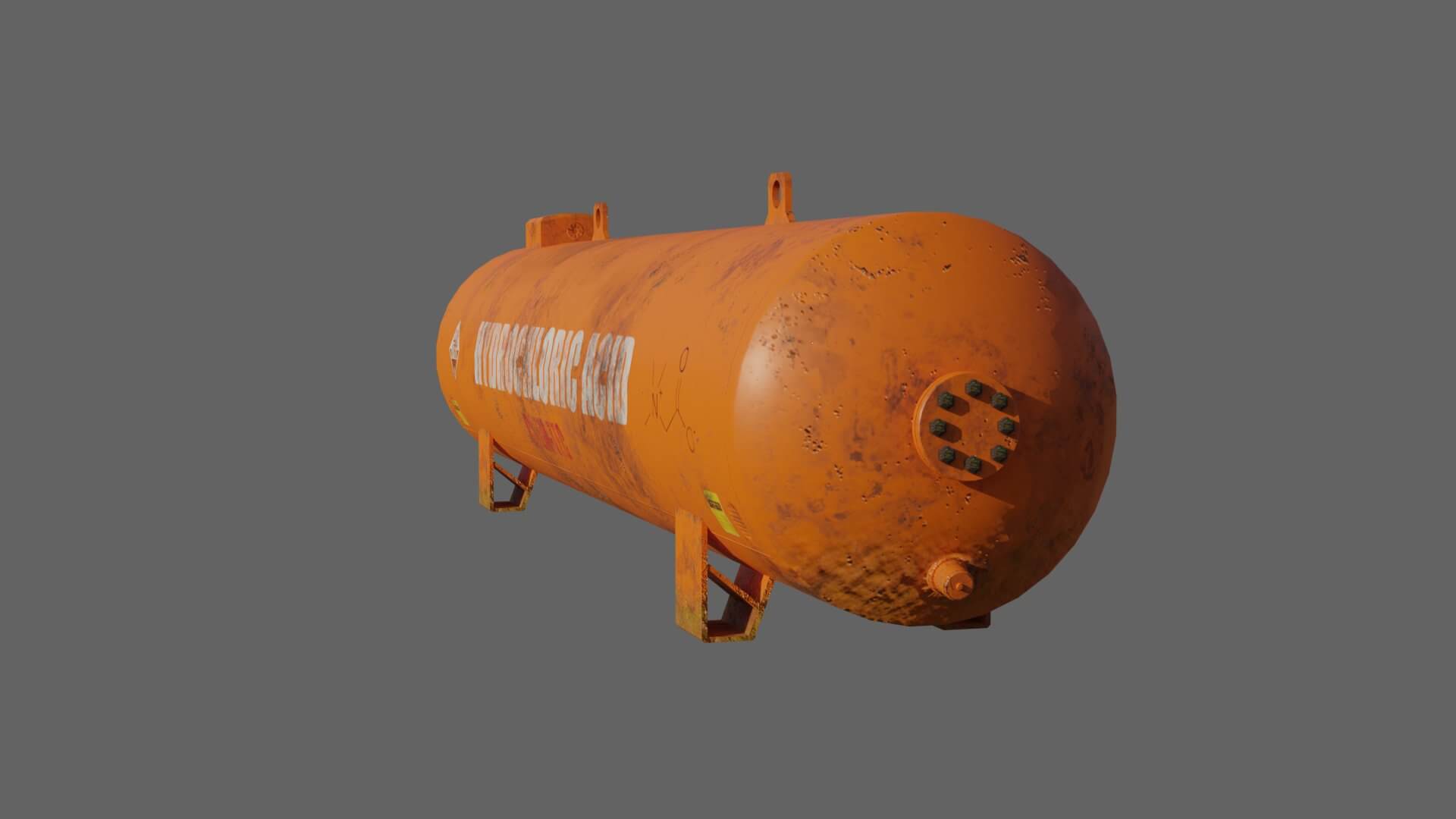 Industrial Hydrochloric Acid Storage Tank - Free 3D Model by ...
