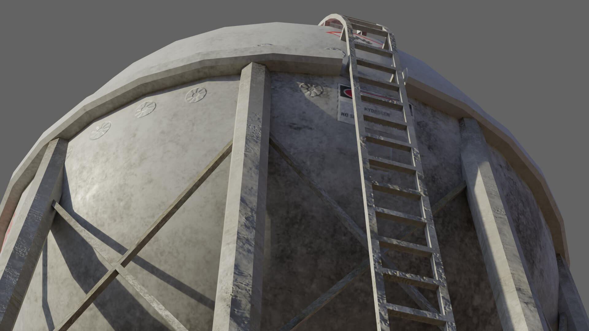 Industrial Liquid Hydrogen Spherical Storage Tank - Free 3D Model by ...