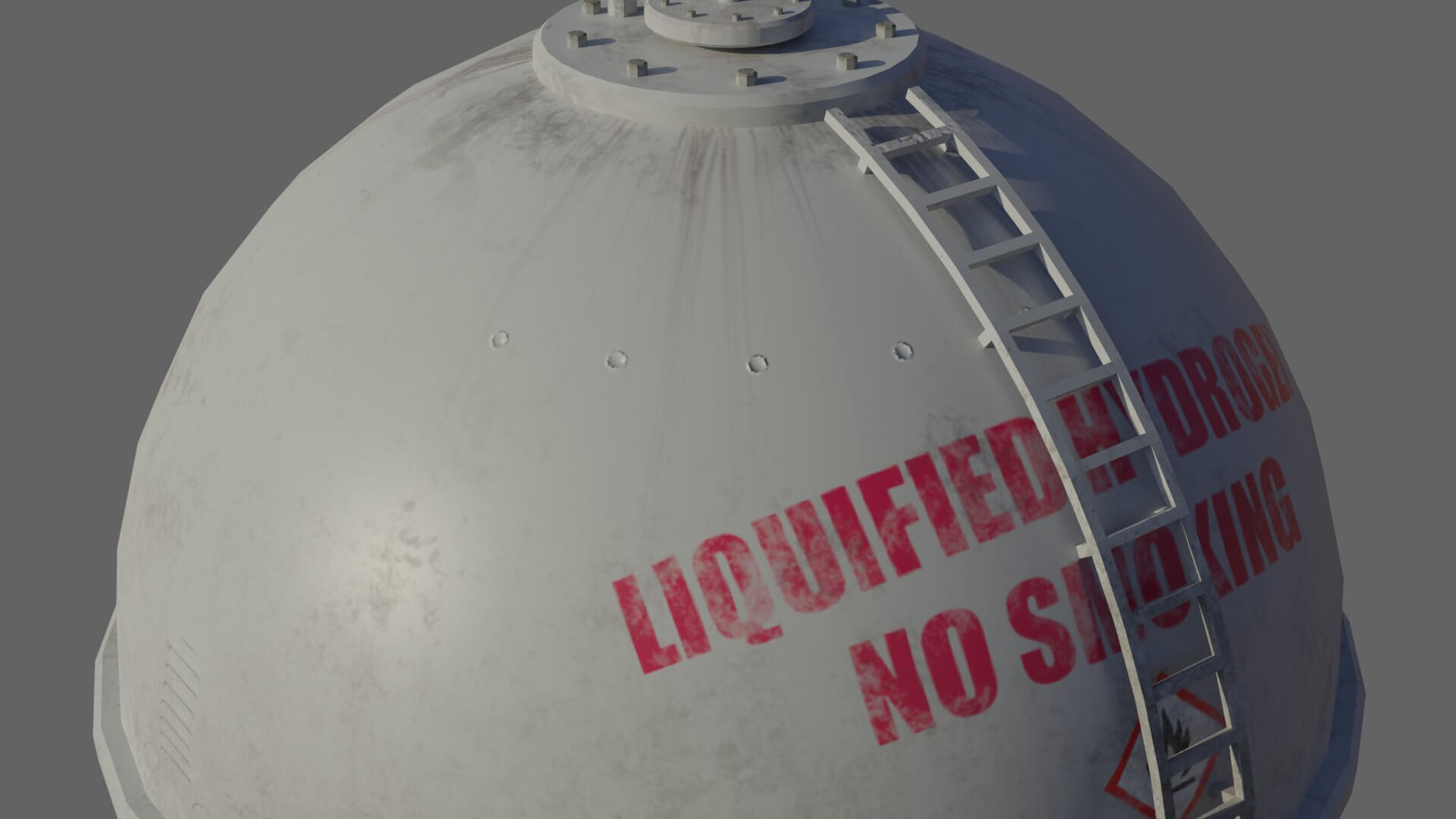 Industrial Liquid Hydrogen Spherical Storage Tank - Free 3D Model by ...