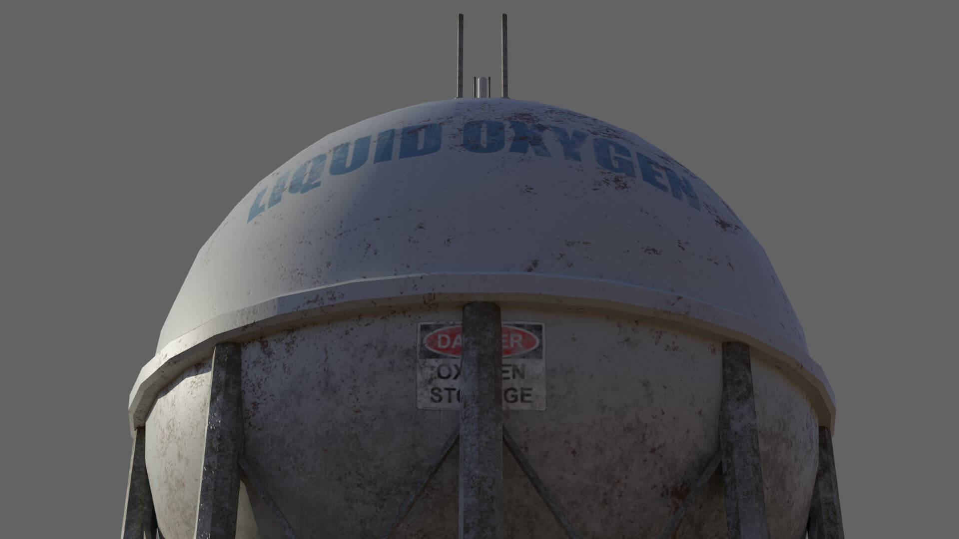 Industrial Liquid Oxygen Spherical Storage Tank - Free 3D Model by ...