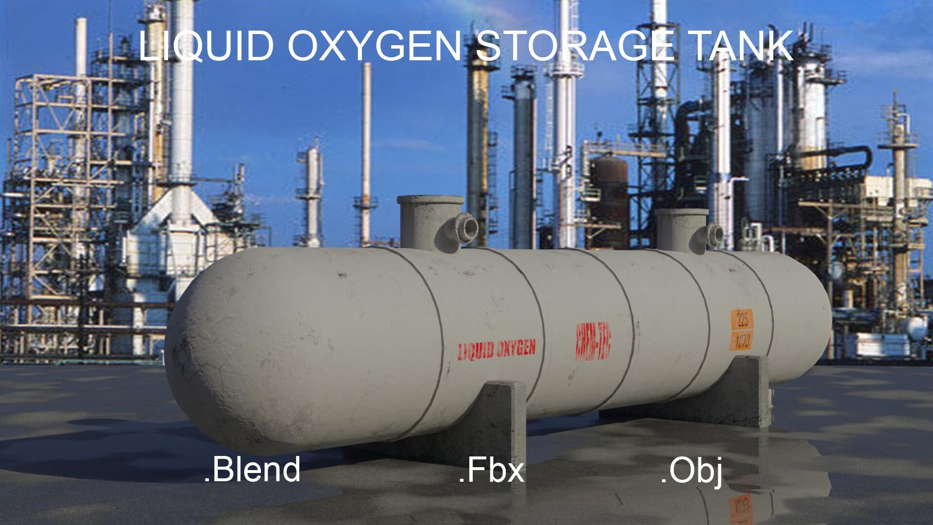 Industrial Liquid Oxygen Storage Tank - Free 3D Model by MagicCGIStudios