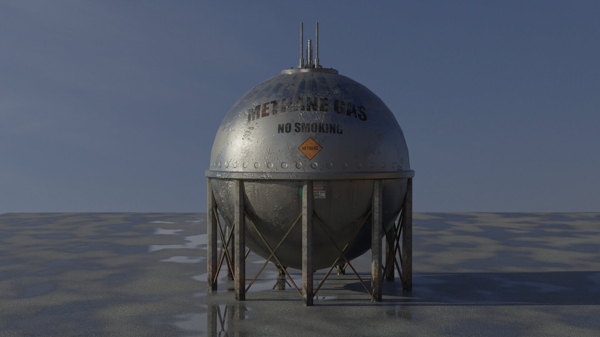 Industrial Methane Gas Spherical Storage Tank - Free 3D Model by ...