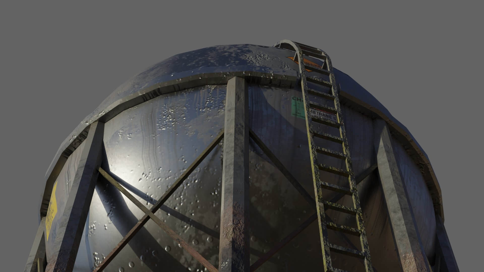 Industrial Methane Gas Spherical Storage Tank - Free 3D Model by ...