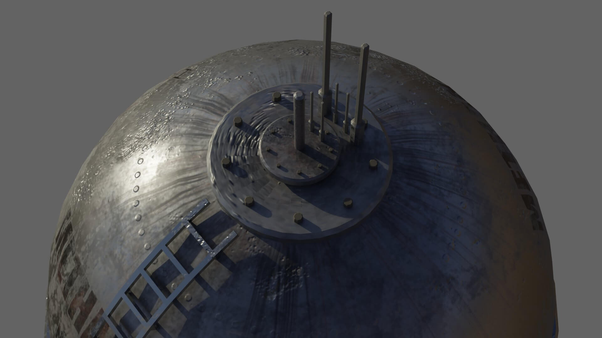 Industrial Methane Gas Spherical Storage Tank - Free 3D Model by ...