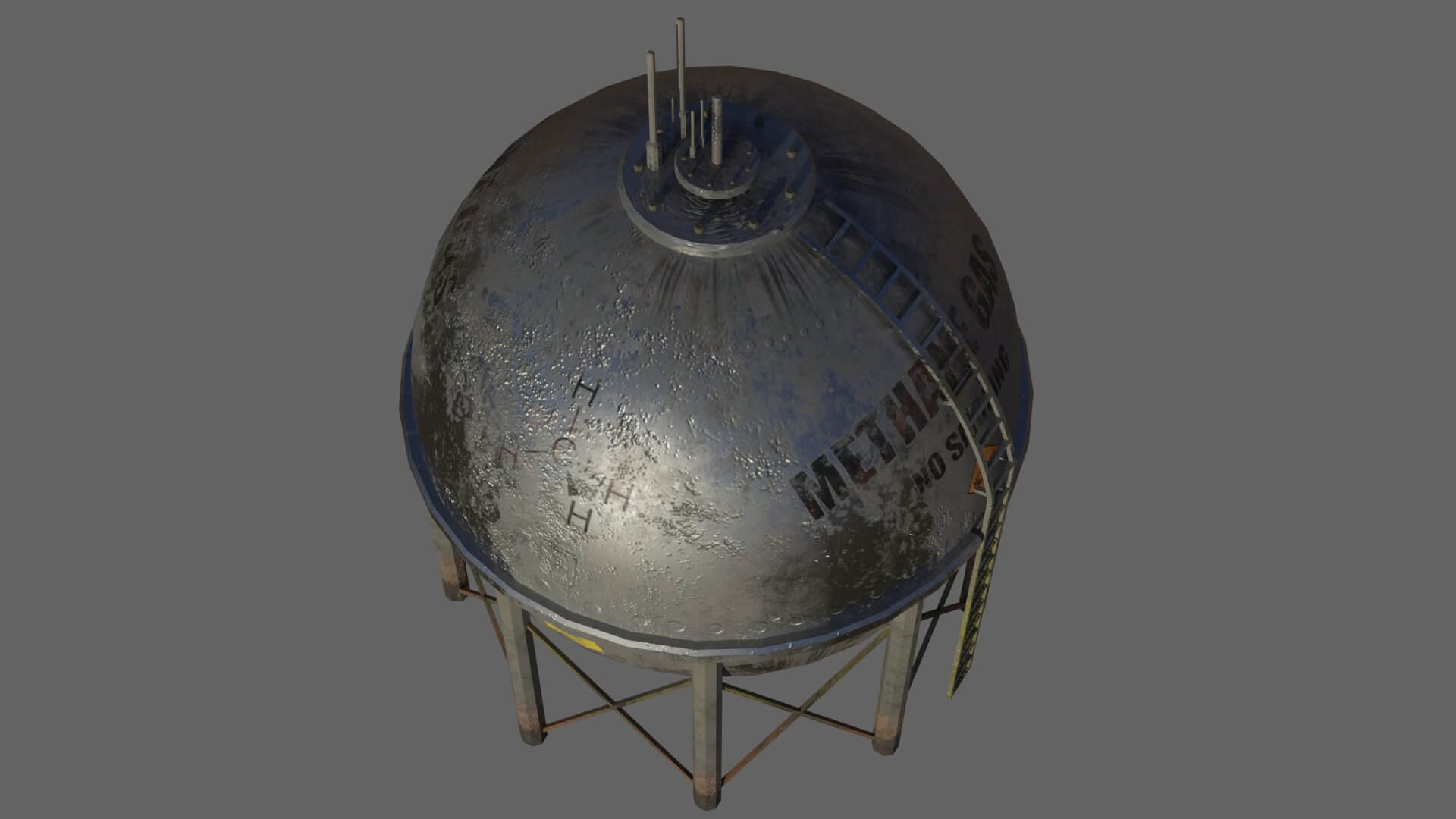 Industrial Methane Gas Spherical Storage Tank - Free 3D Model by ...
